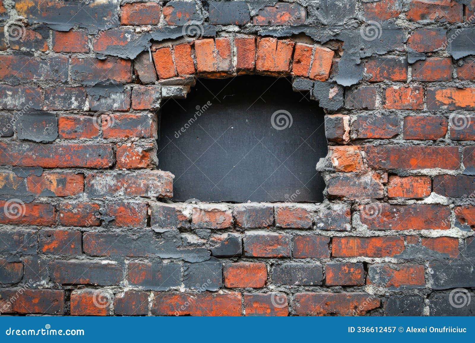 A Solid Brick Wall Featuring a Square Hole Cut Out of it Stock Image ...