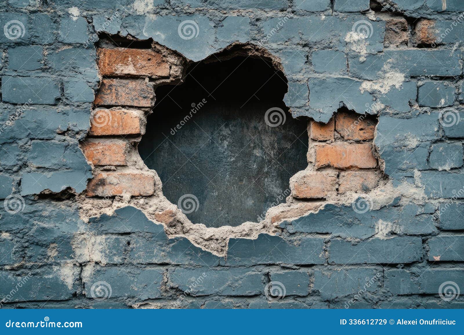 A Solid Brick Wall Featuring a Square Hole Cut Out of it Stock Image ...