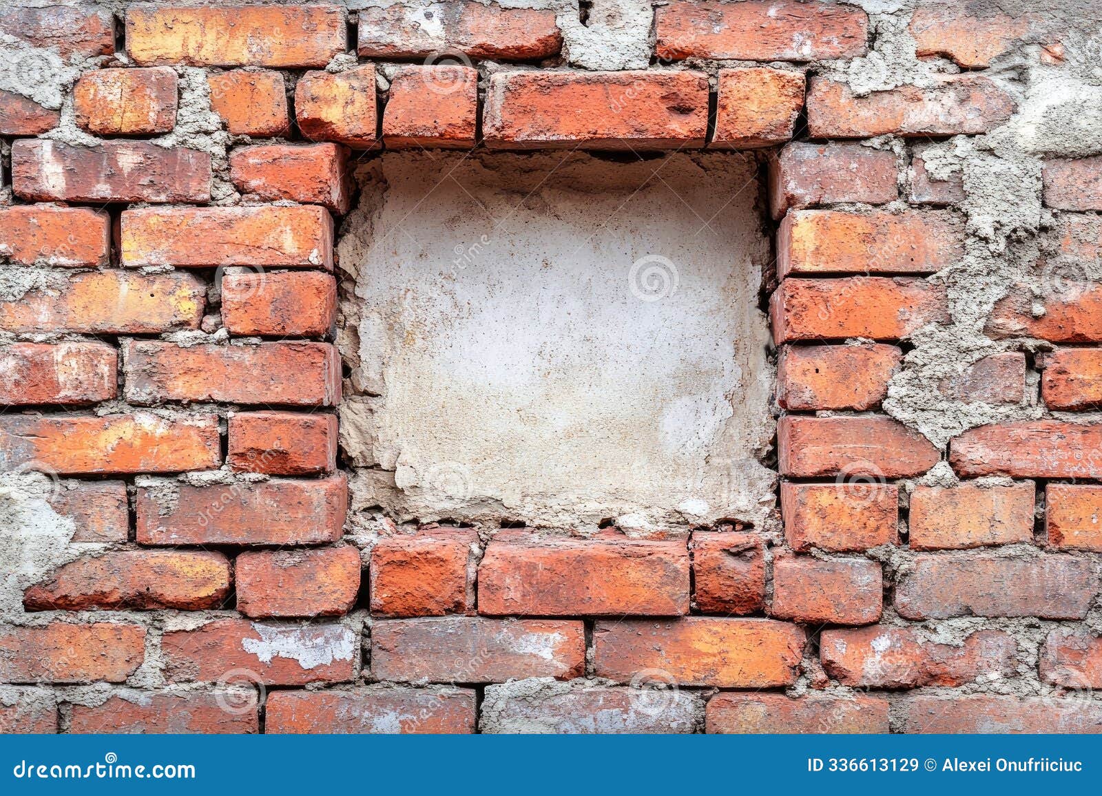 A Solid Brick Wall Featuring a Square Hole Cut Out of it Stock Image ...