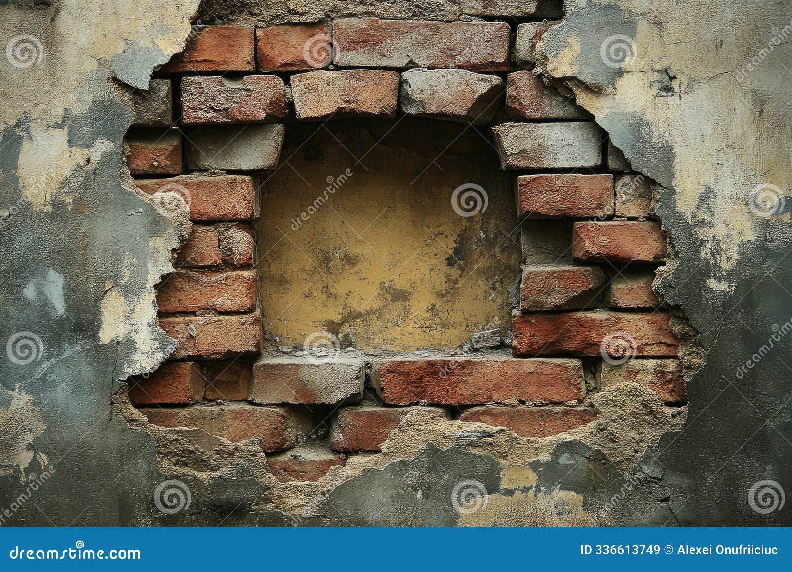 A Solid Brick Wall Featuring a Square Hole Cut Out of it Stock Image ...