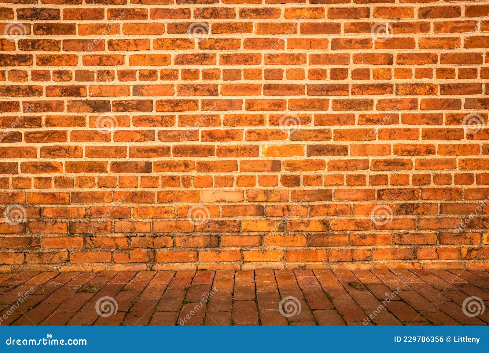 Solid Brick Wall and Floor for Background Stock Photo - Image of design ...