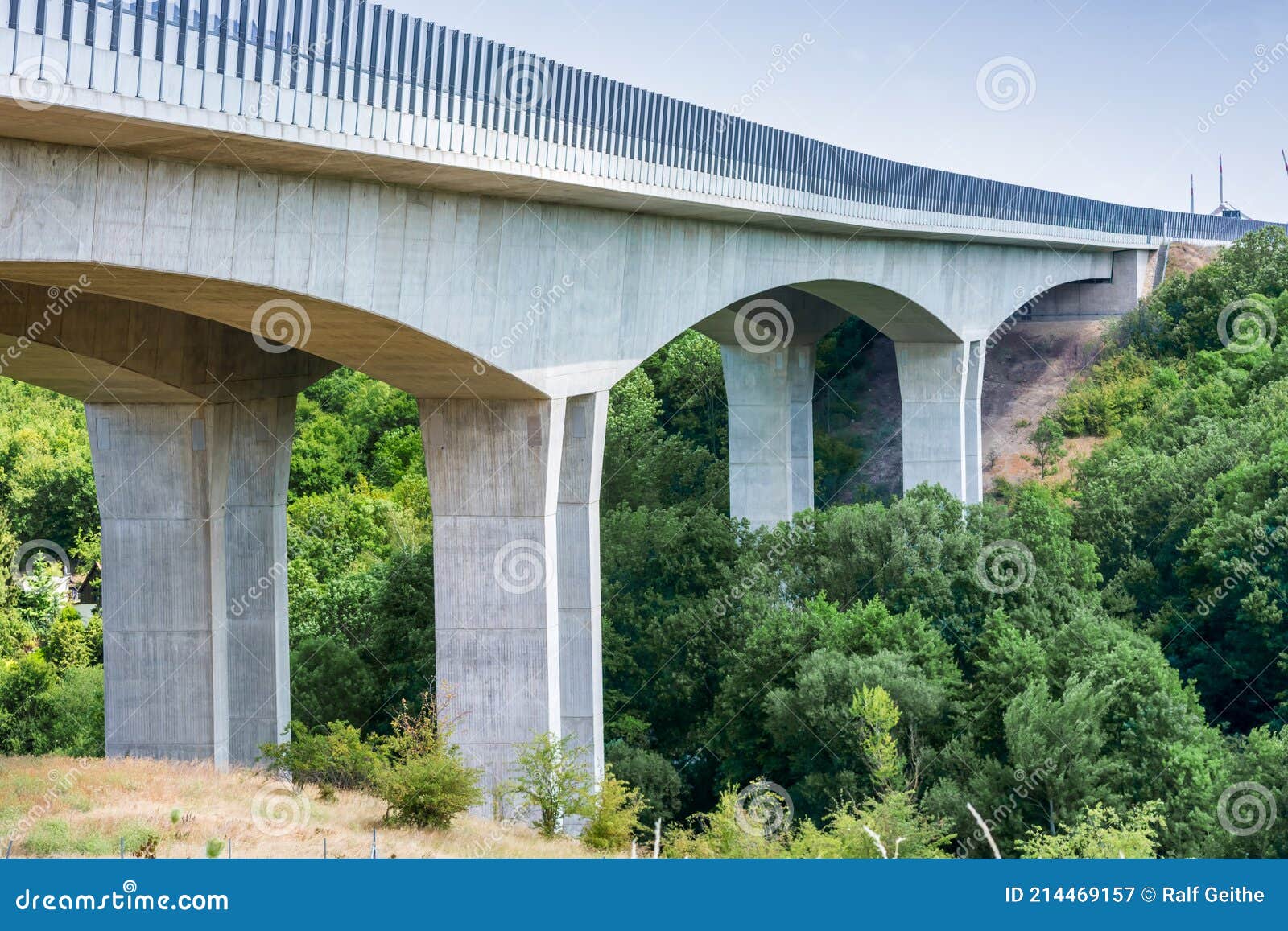 Solid Built Bridge of a Highway Over a Valley Stock Image - Image of ...