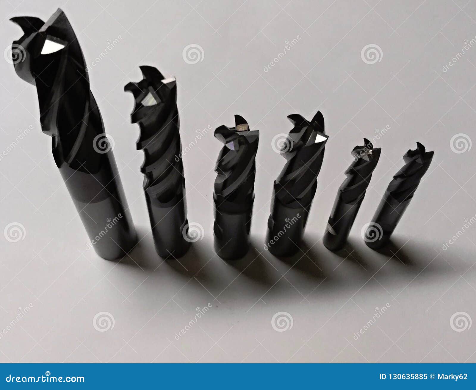 Solid Carbide End Mills with White Background Stock Image - Image of ...