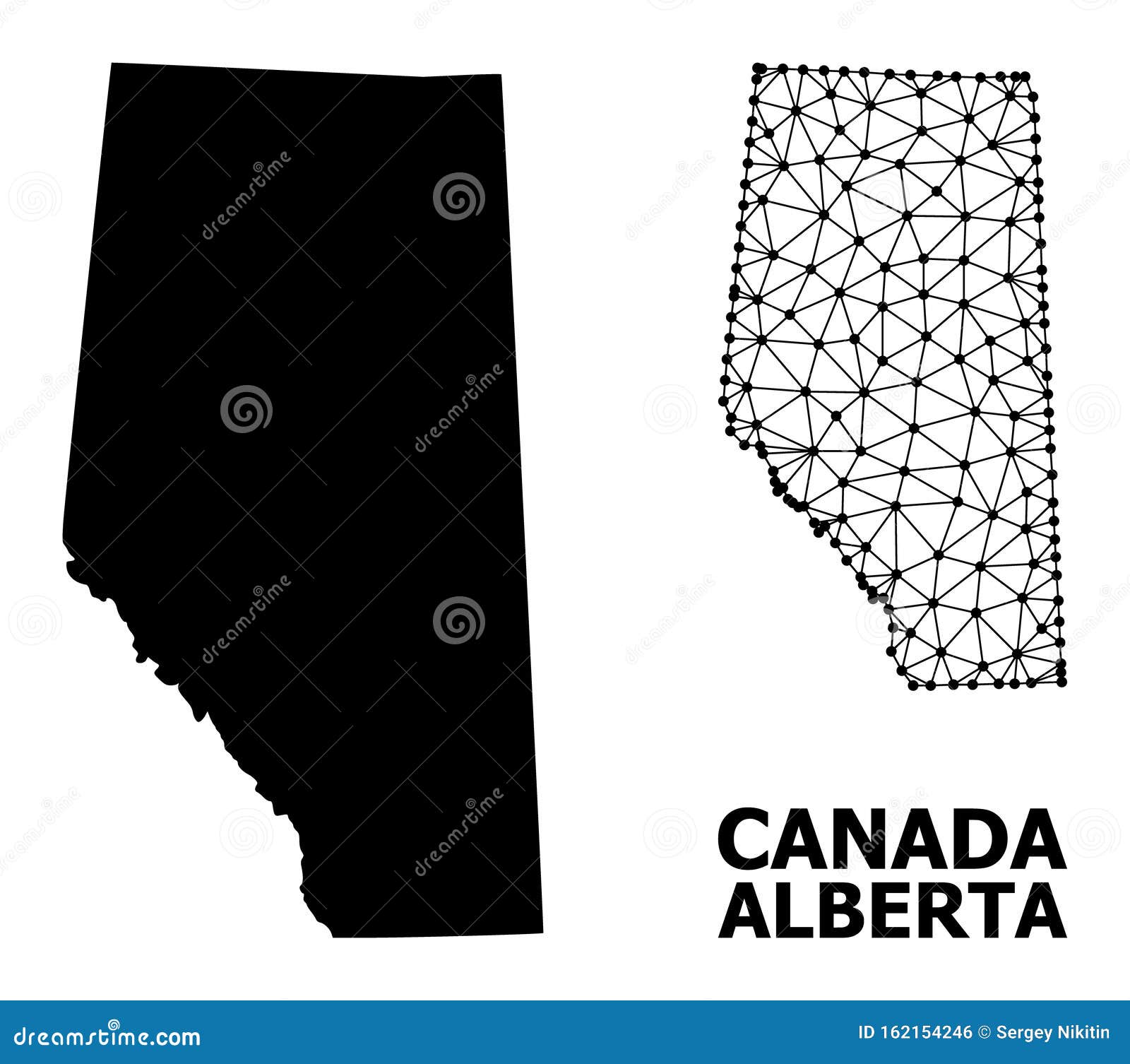 Solid and Carcass Map of Alberta Province Stock Vector - Illustration ...