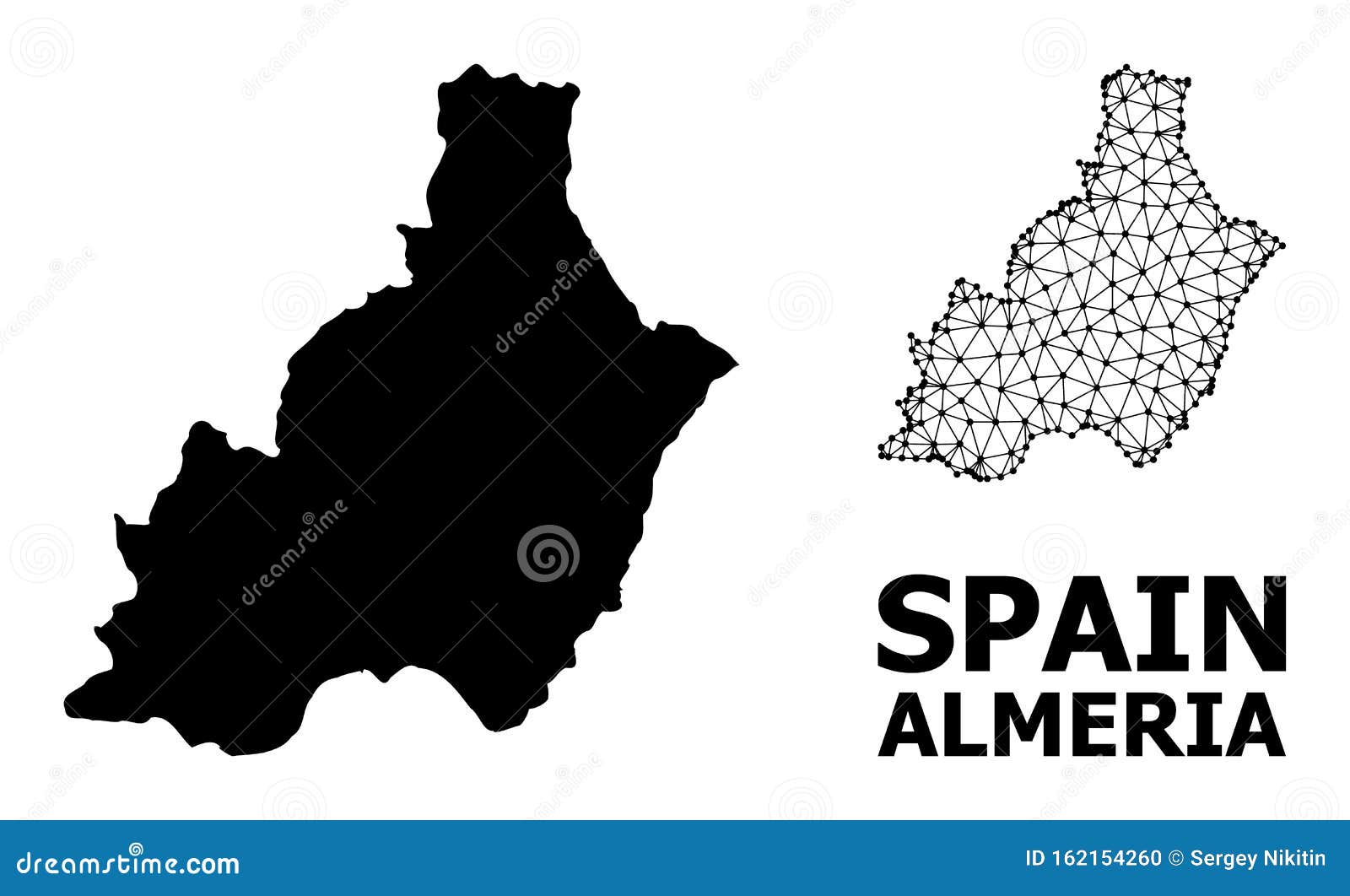 Solid and Carcass Map of Almeria Province Stock Vector - Illustration ...
