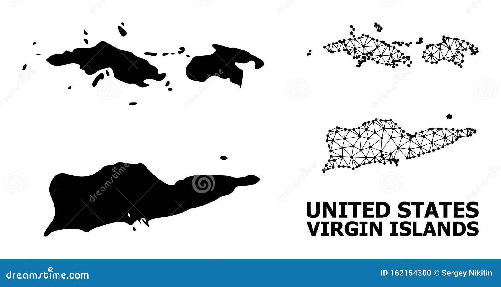 Map Of American Virgin Islands - Dotted Collage With Hole Cartoon ...