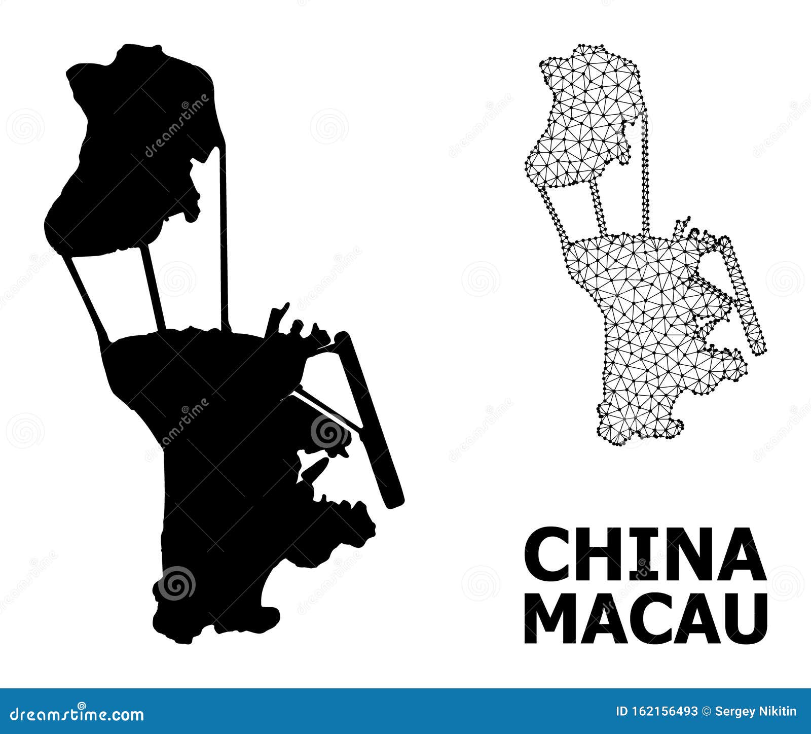 Solid And Carcass Map Of Tahiti And Moorea Islands Vector Illustration ...