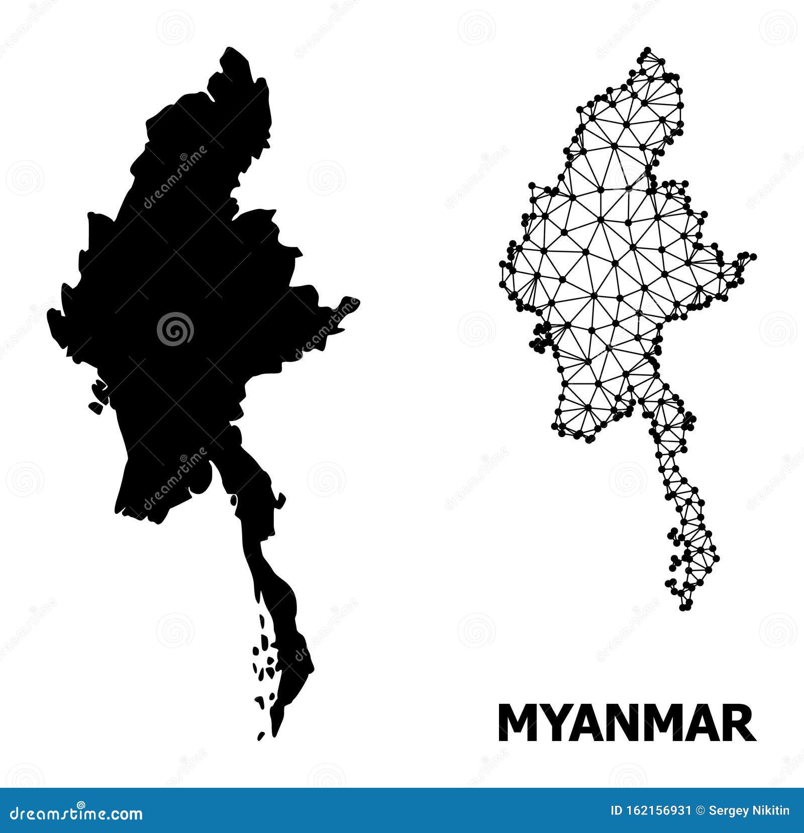 Solid And Carcass Map Of Tahiti And Moorea Islands Vector Illustration ...