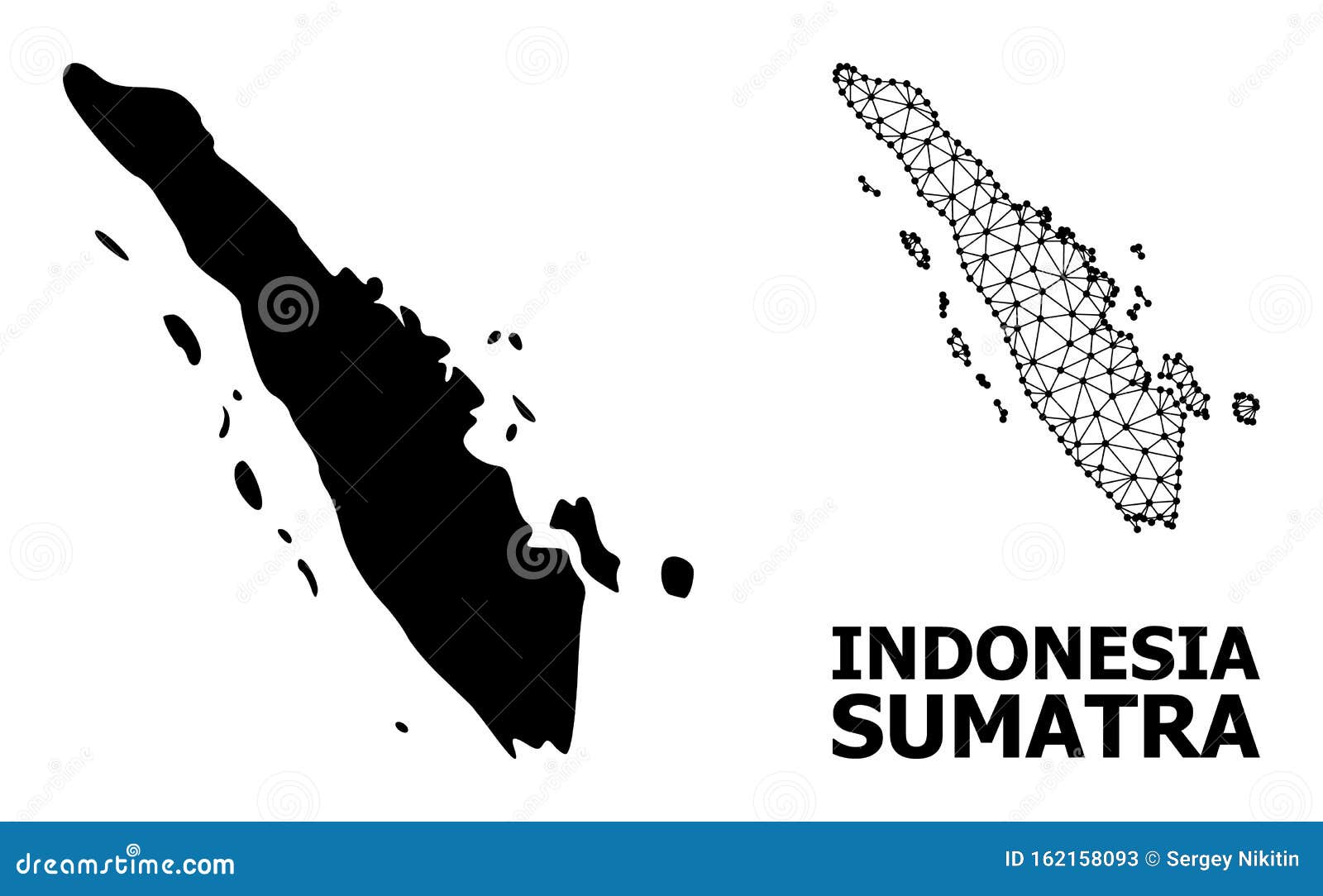 Solid and Carcass Map of Sumatra Island Stock Vector - Illustration of ...