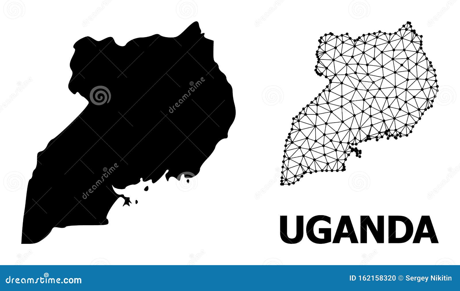 Linear Uganda Map Icon From Countrymaps Outline Collection. Thin Line ...