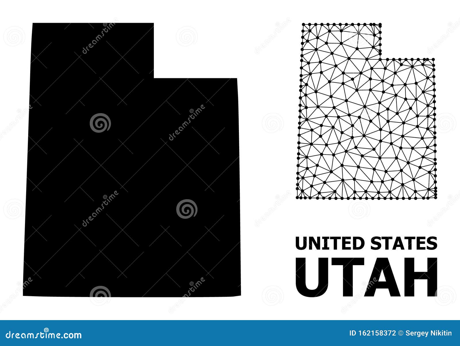 Utah Map. Political Map Of Utah With Boundaries In White Color Vector ...