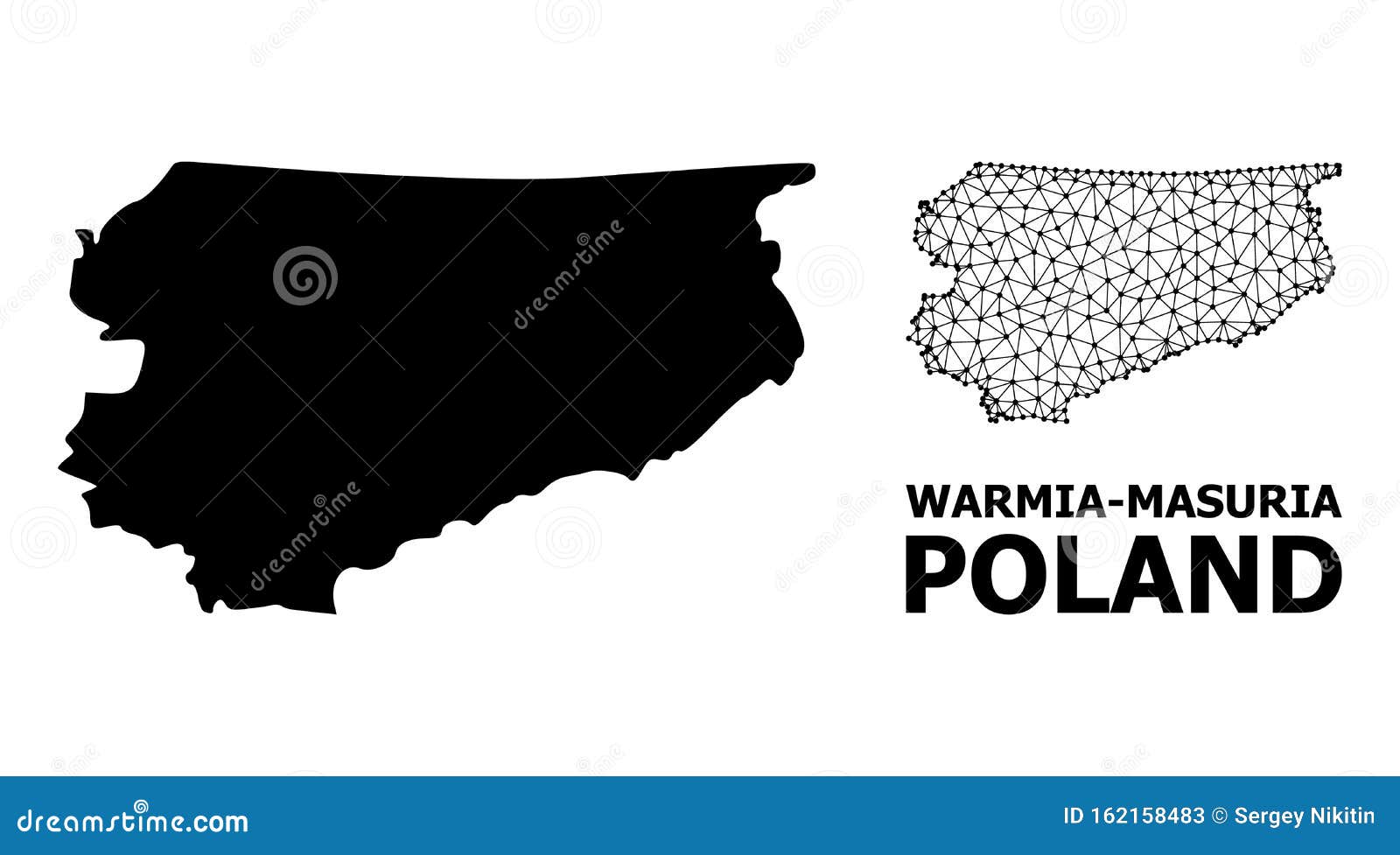Solid and Carcass Map of Warmia-Masuria Province Stock Vector ...