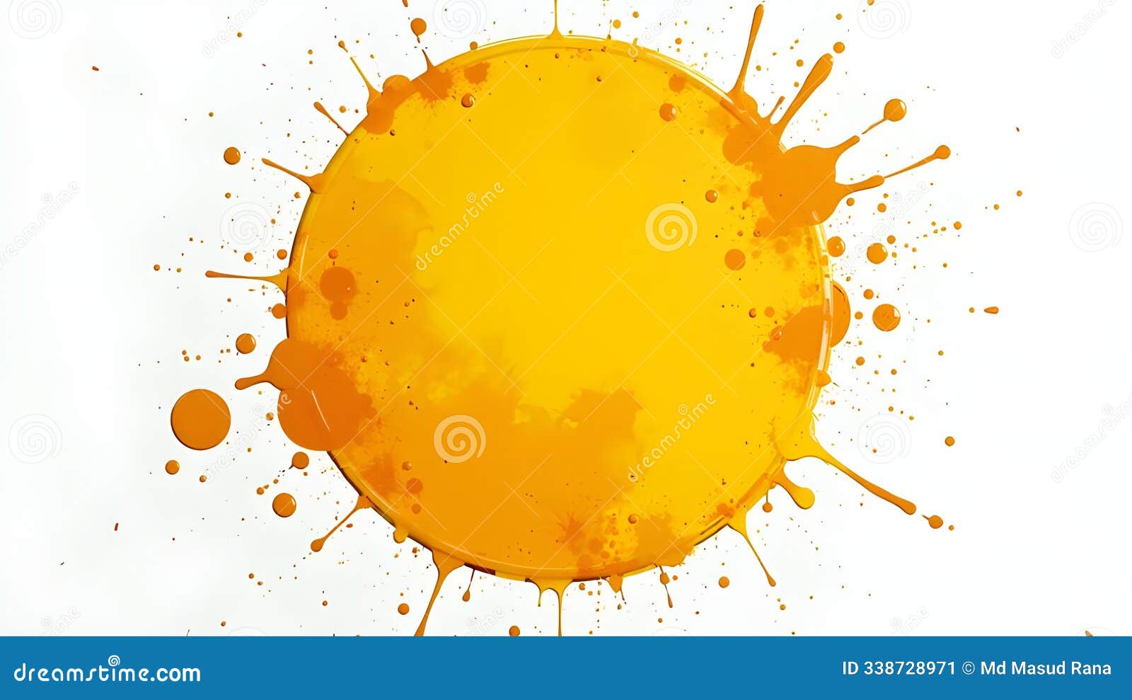 Solid Circle Fill Yellow and Orange Color Splash on a White Back Ground ...