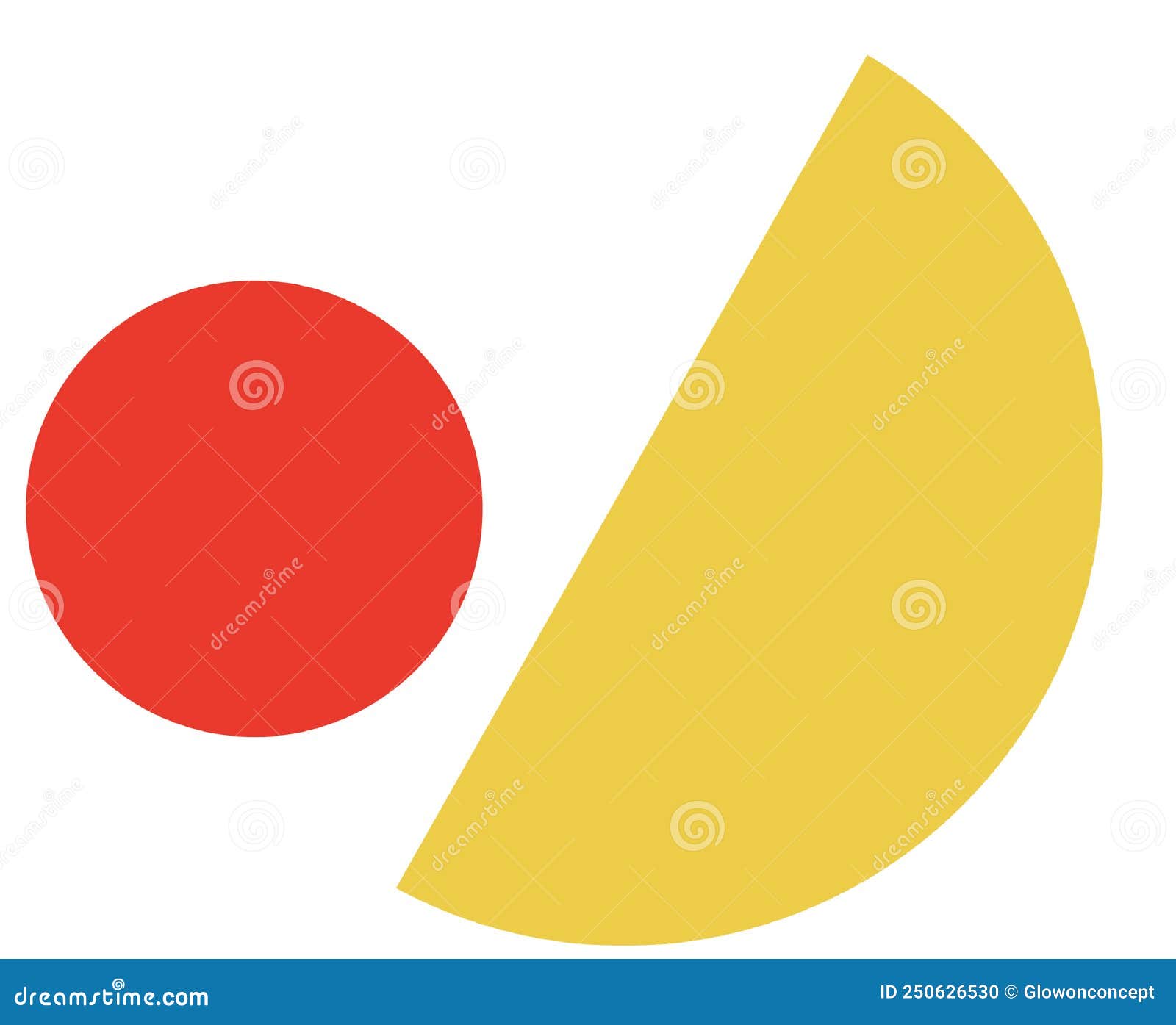 Solid Circle Half and Quarter Shape with Primary Color Shape Element ...