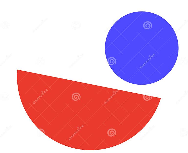 Solid Circle Half and Quarter Shape with Primary Color Shape Element ...