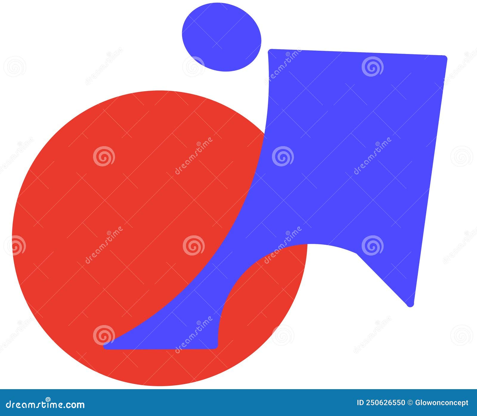 Solid Circle Half and Quarter Shape with Primary Color Shape Element ...