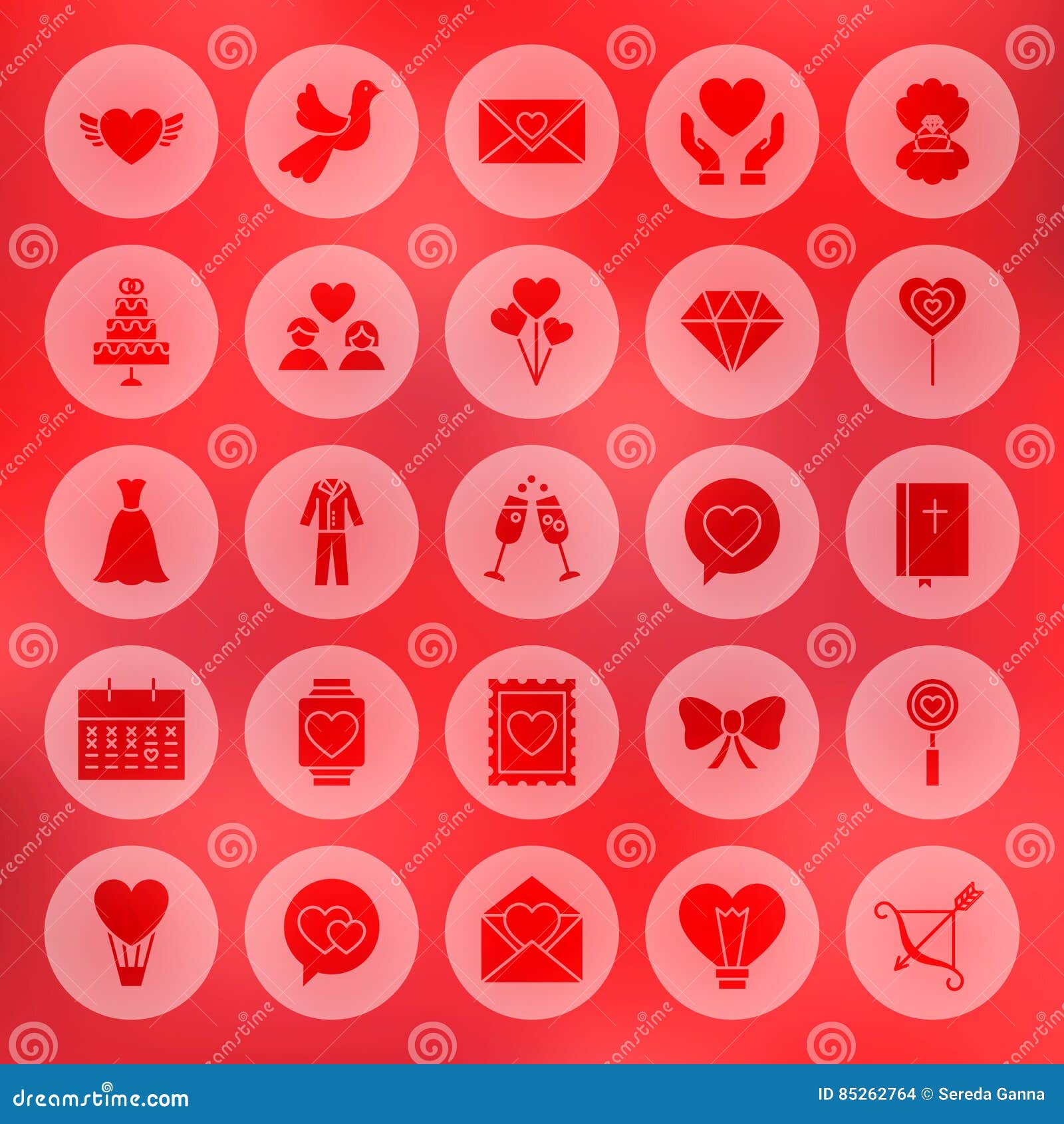 Solid Circle Love Heart Icons Stock Vector - Illustration of bible ...