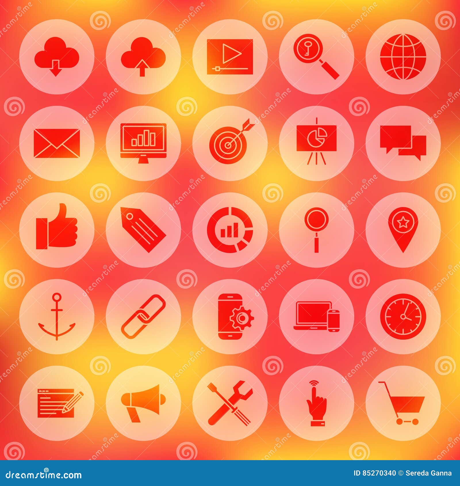 Solid Circle Web Development Icons Stock Vector - Illustration of ...