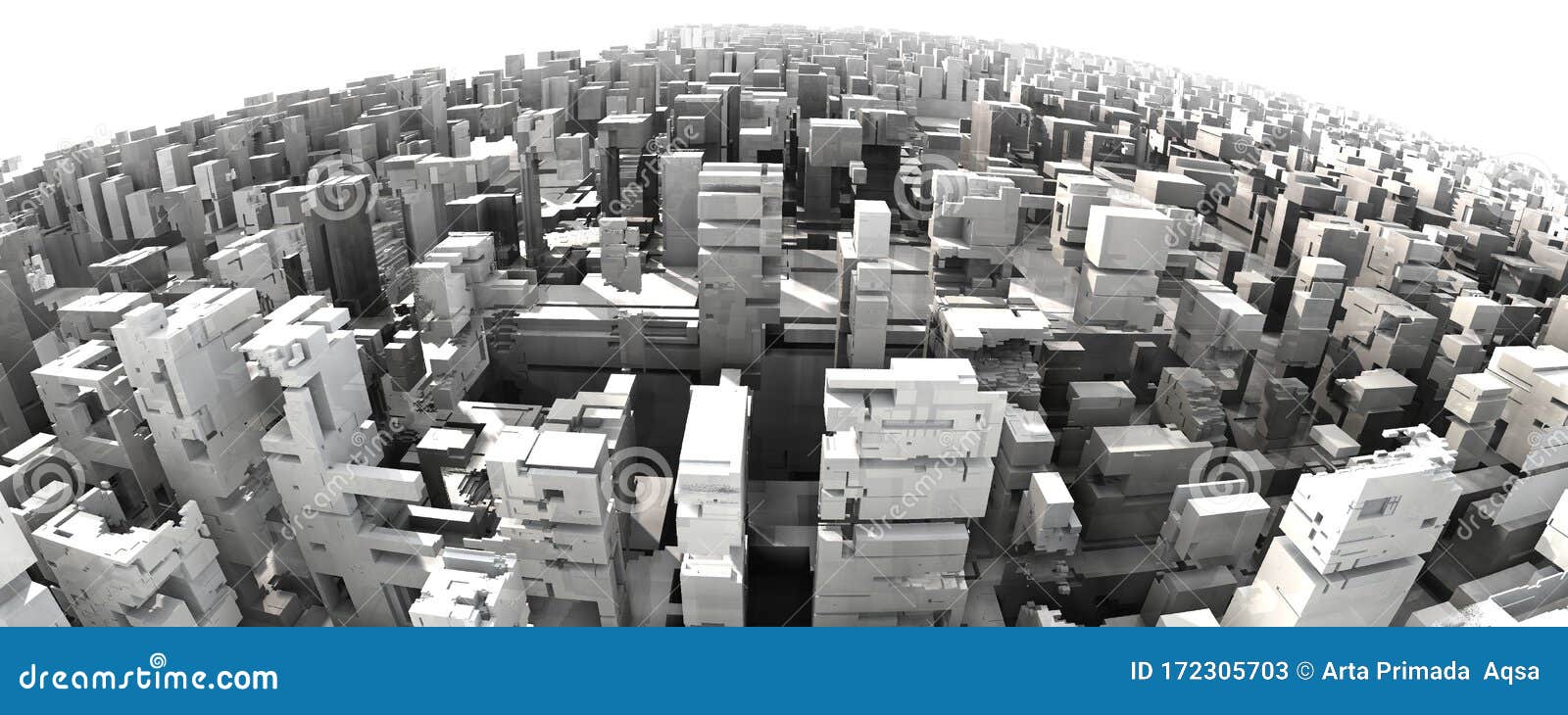 Solid City with Pixel Buildings Stock Illustration - Illustration of ...