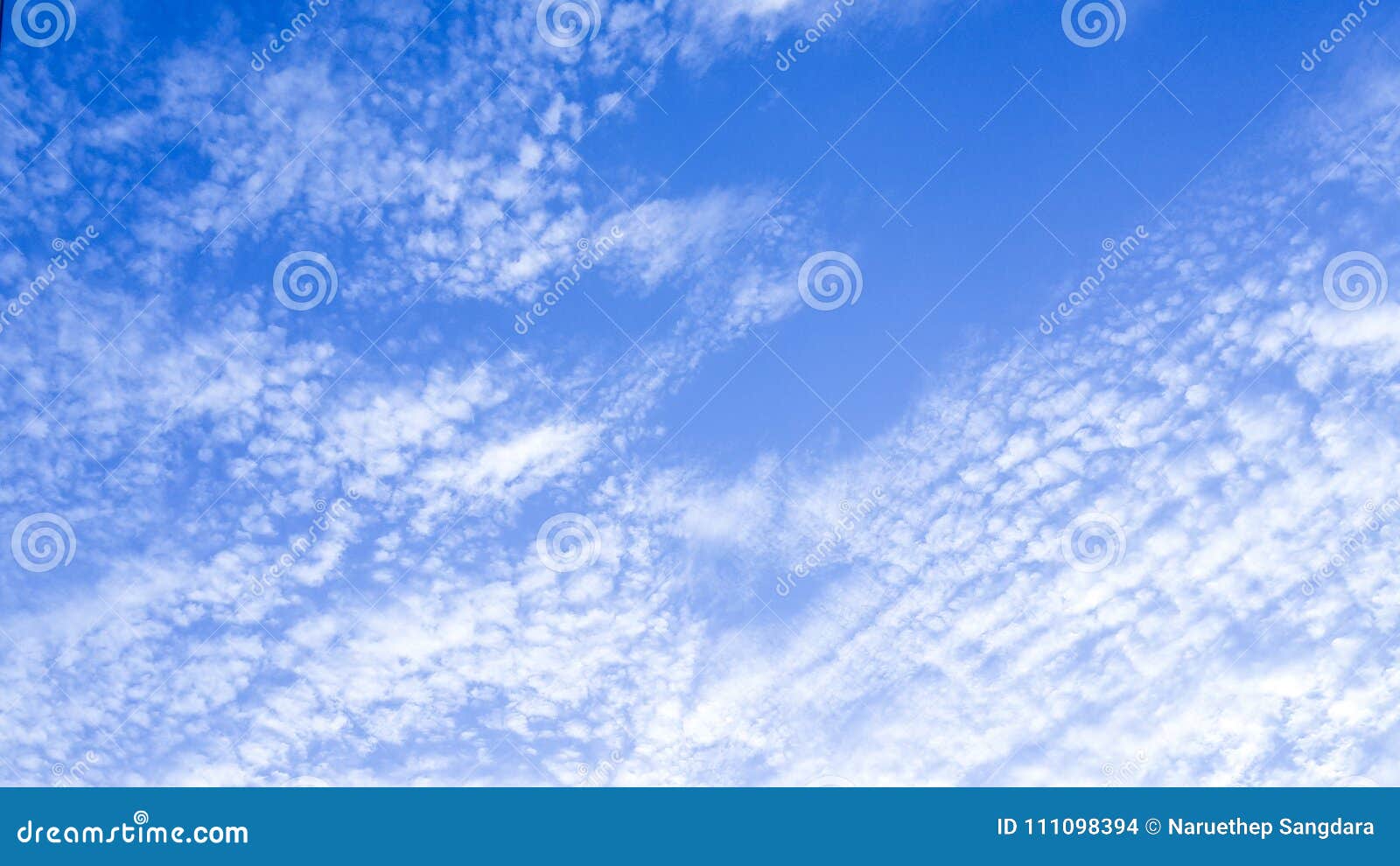 Solid Clounds Forming on Blue Sky Right Side of the Frame. Clear Blue ...