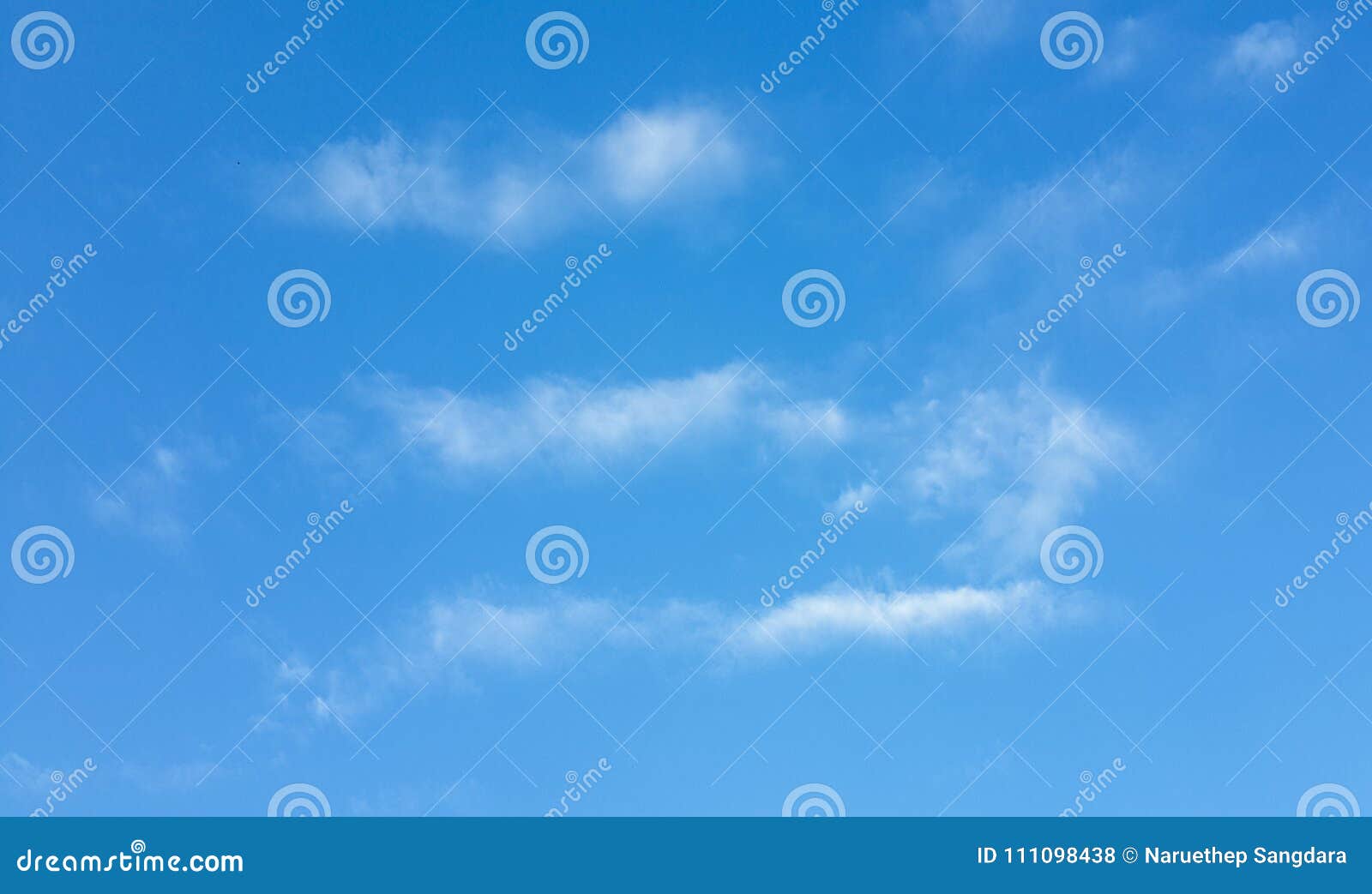 Solid Clounds Forming on Blue Sky Right Side of the Frame. Clear Blue ...