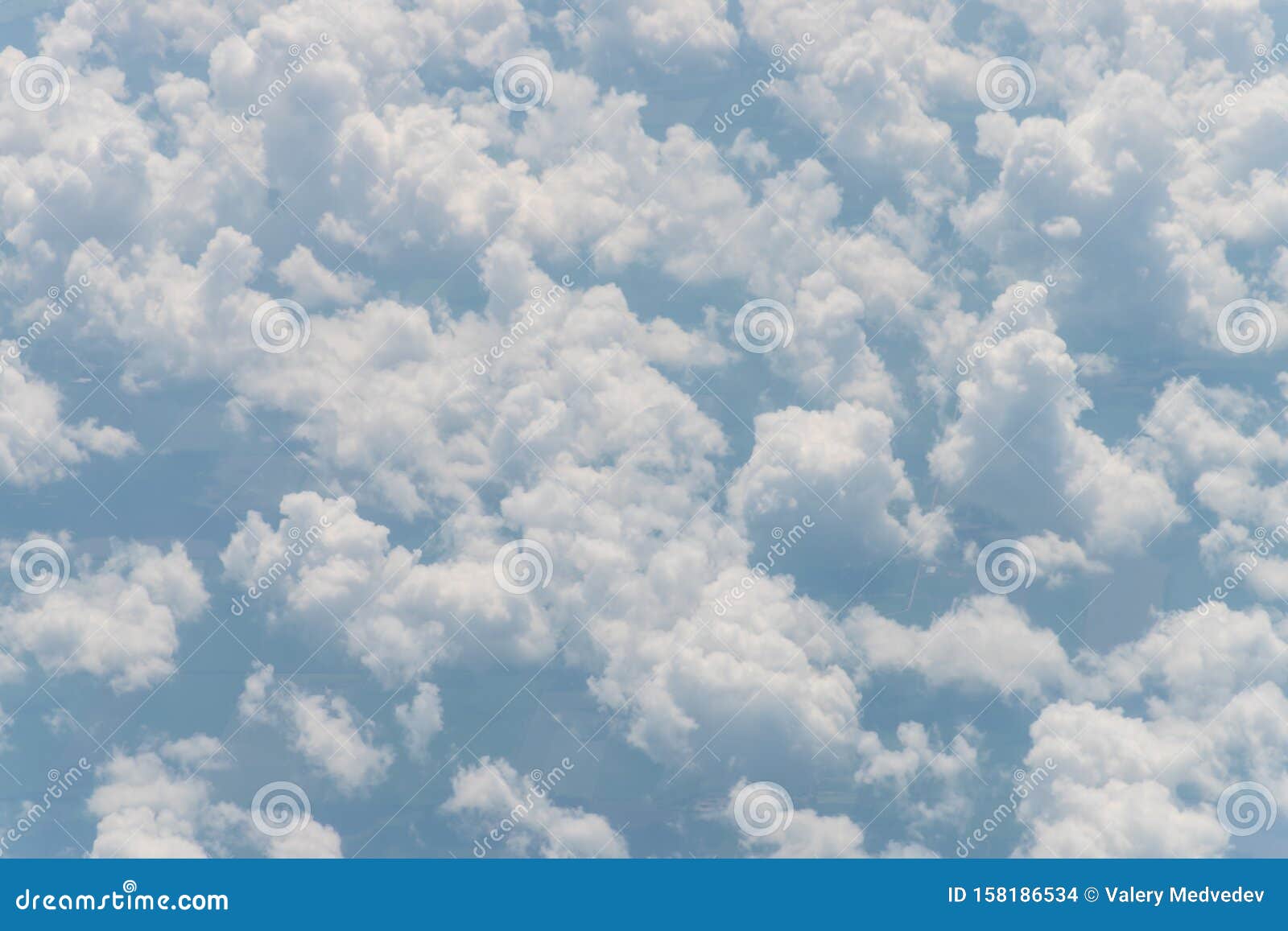 Solid Cumulus Clouds Shots from the Window of the Plane on a Summer Day ...