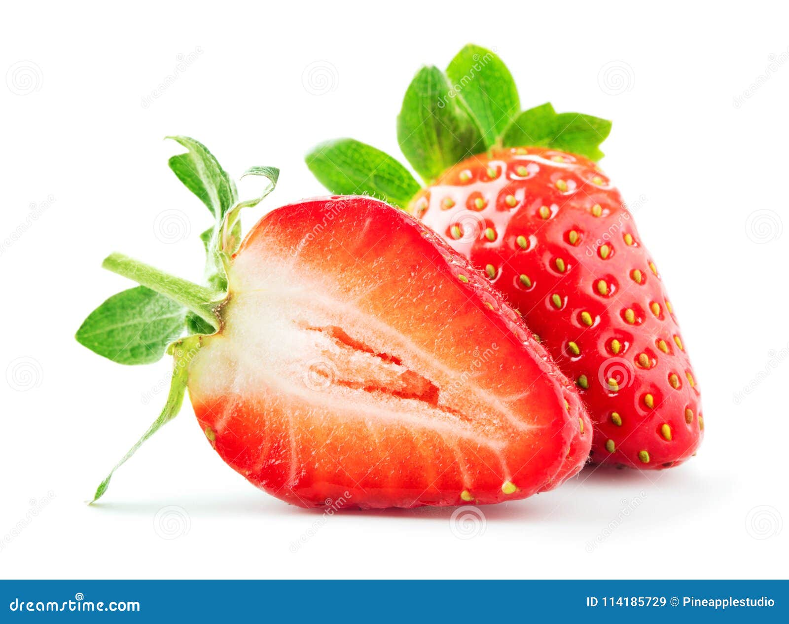 Strawberries Isolated on White Stock Image - Image of macro, slice ...