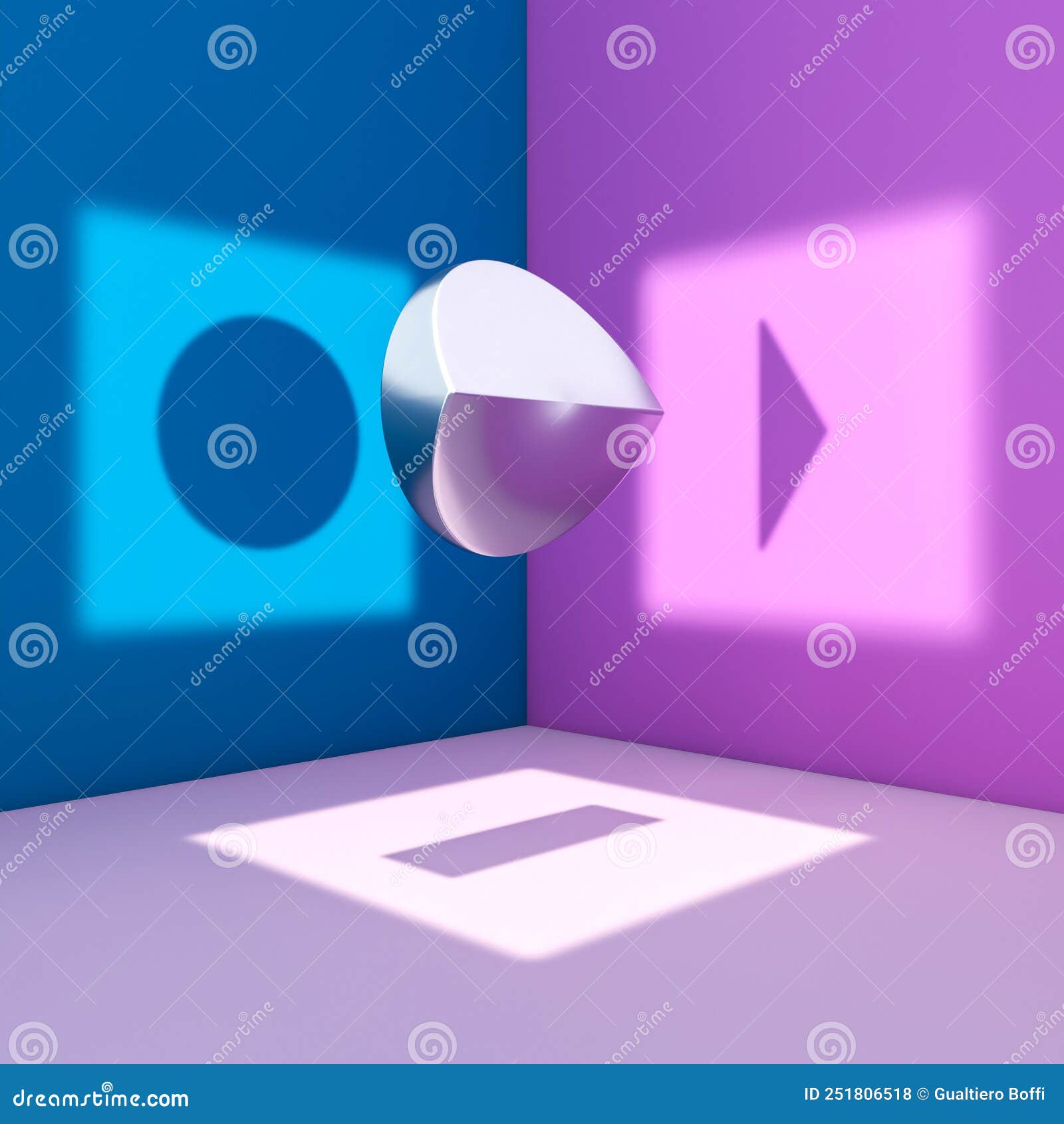 Solid 3d Casts Several Different Shadows Based on the Illuminated ...