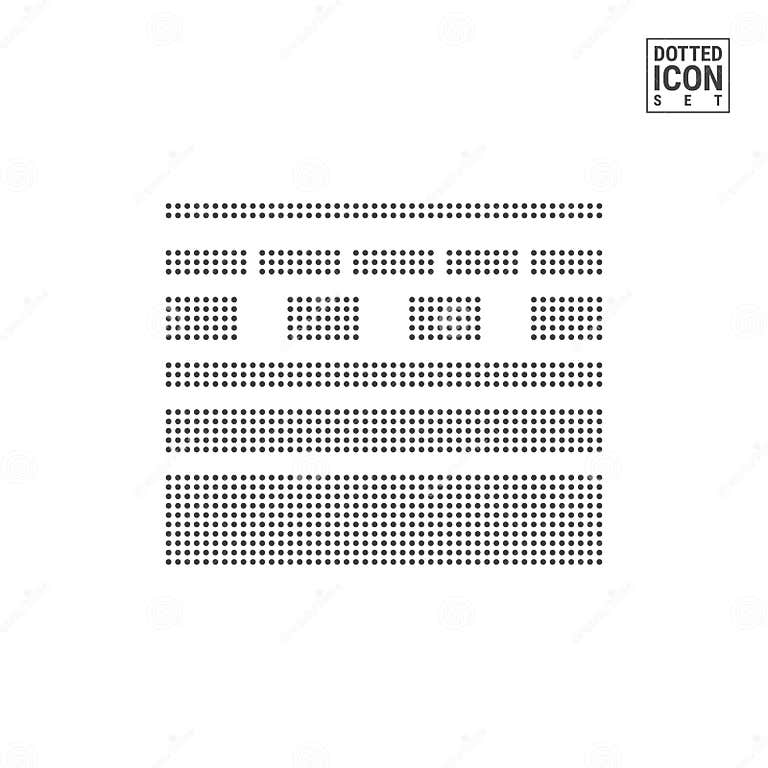 Solid and Dashed Lines Dot Pattern Icon. Dotted Lines Icon Isolated on ...