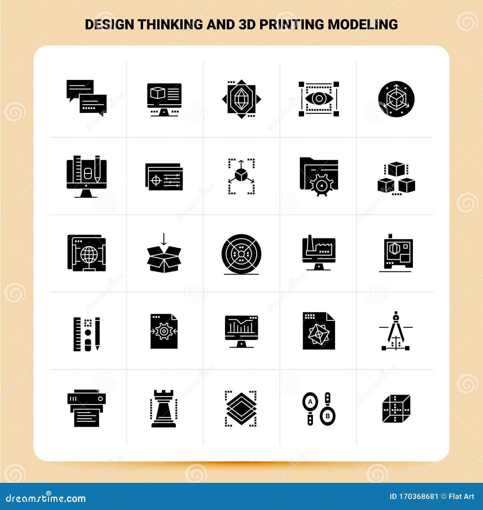 3D Printing, 3D Modeling And Scanning Technology Outline Mini Concept ...