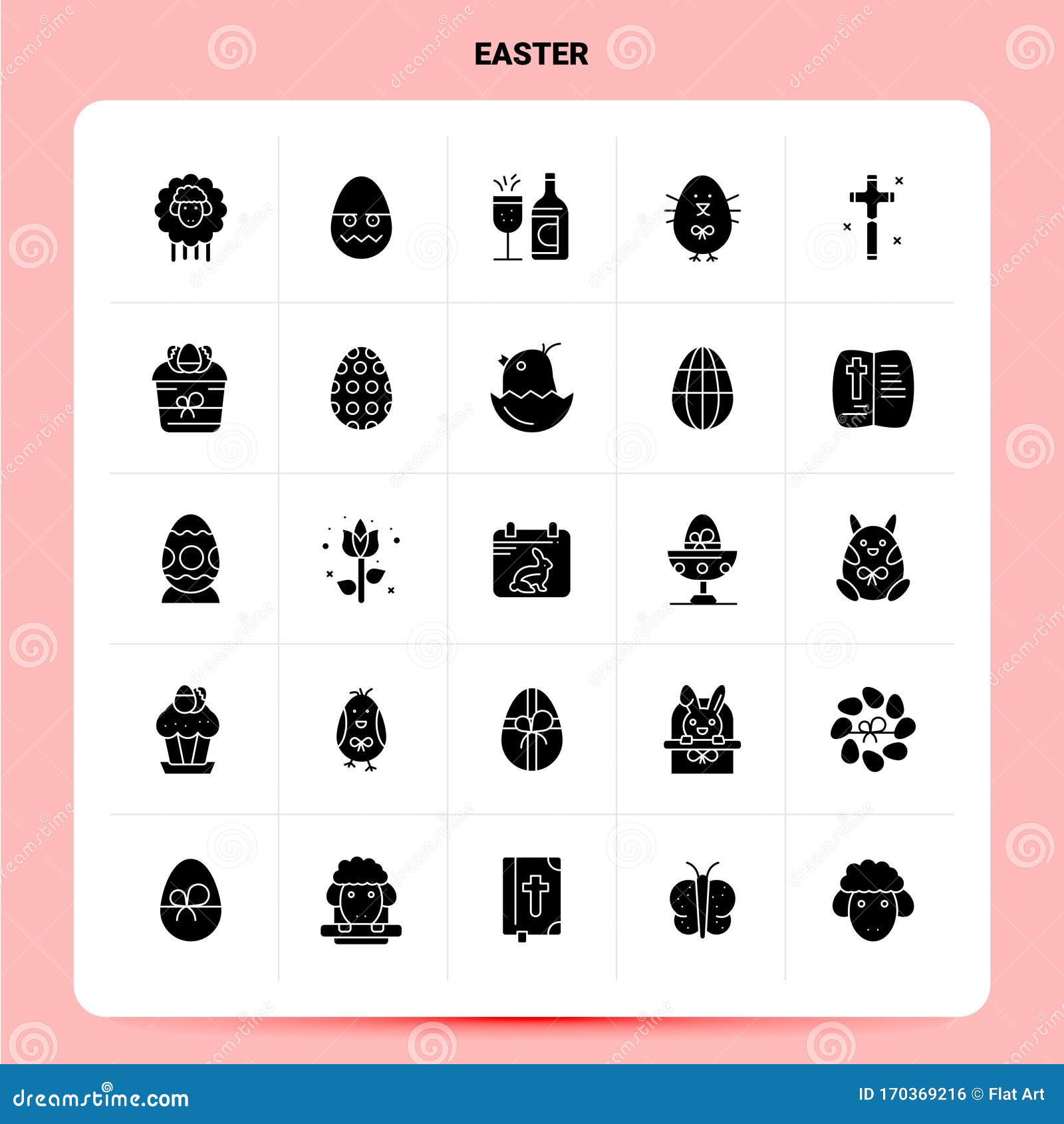 Solid 25 Easter Icon Set. Vector Glyph Style Design Black Icons Set ...
