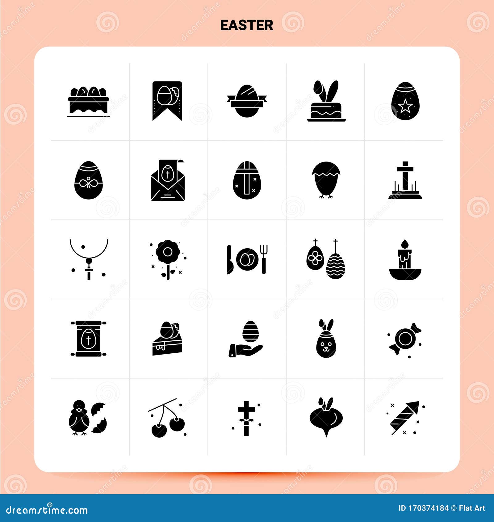Solid 25 Easter Icon Set. Vector Glyph Style Design Black Icons Set ...