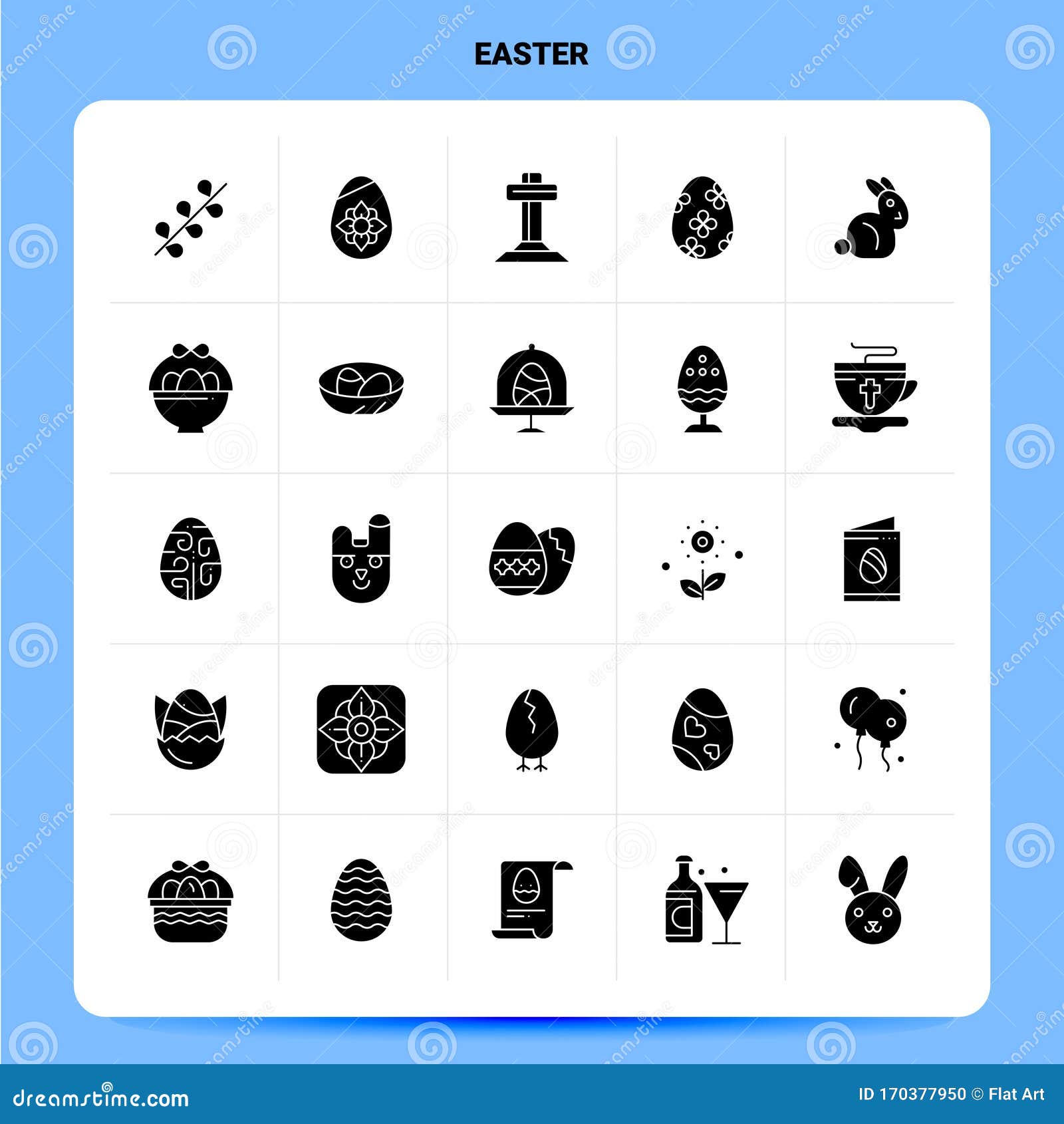 Solid 25 Easter Icon Set. Vector Glyph Style Design Black Icons Set ...