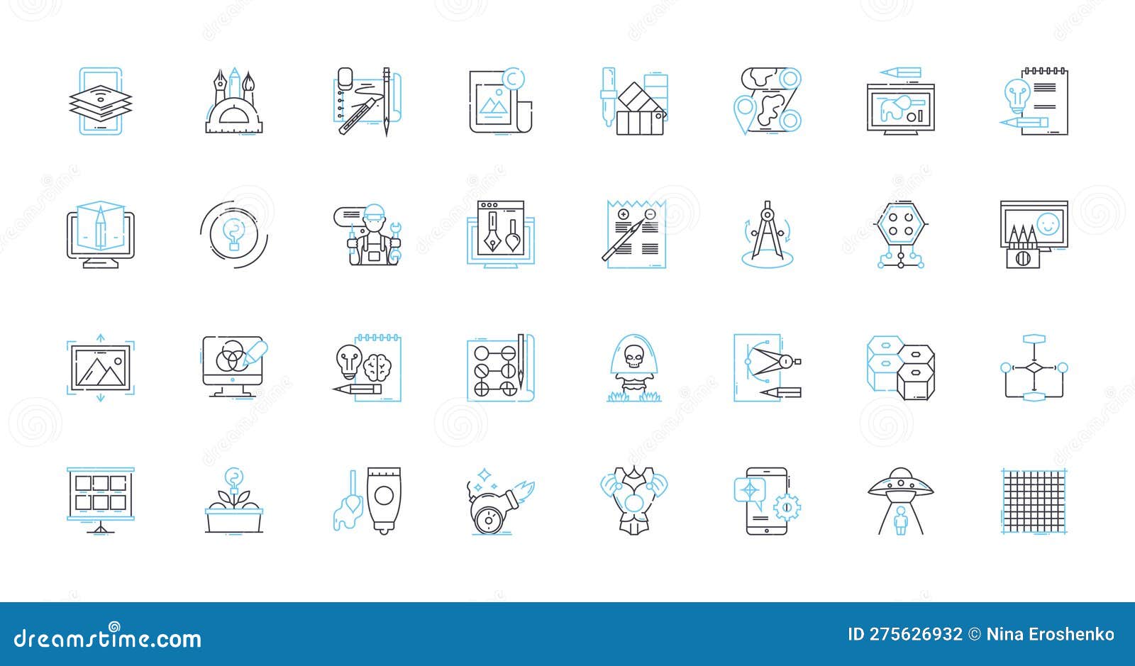 Solid Figures Linear Icons Set. Cube, Pyramid, Sphere, C, Cylinder ...