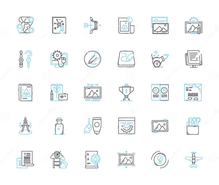 Solid Figures Linear Icons Set. Cube, Pyramid, Sphere, C, Cylinder ...