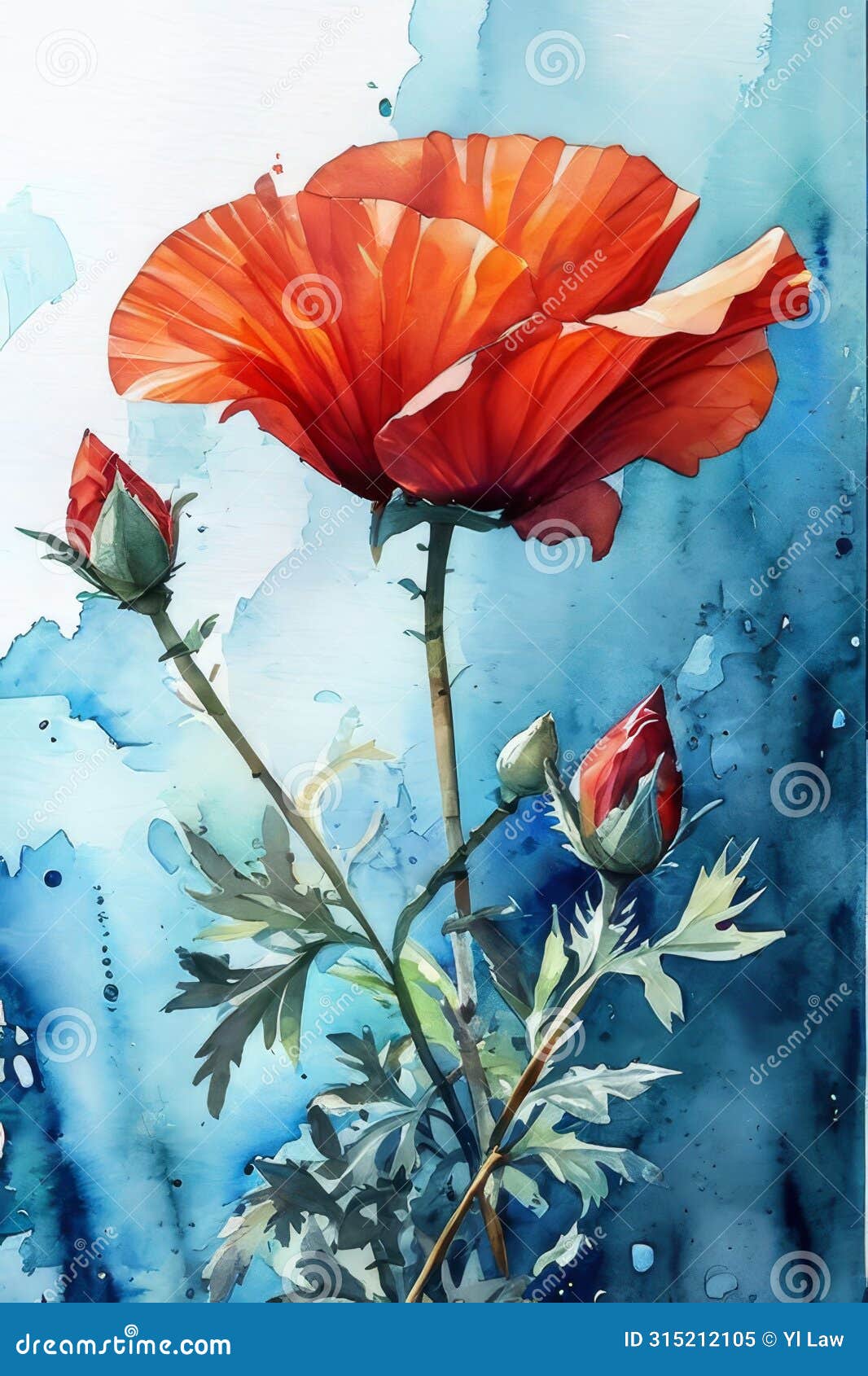 Solid Fresh Color Background, Red Flower on a Green Background ...