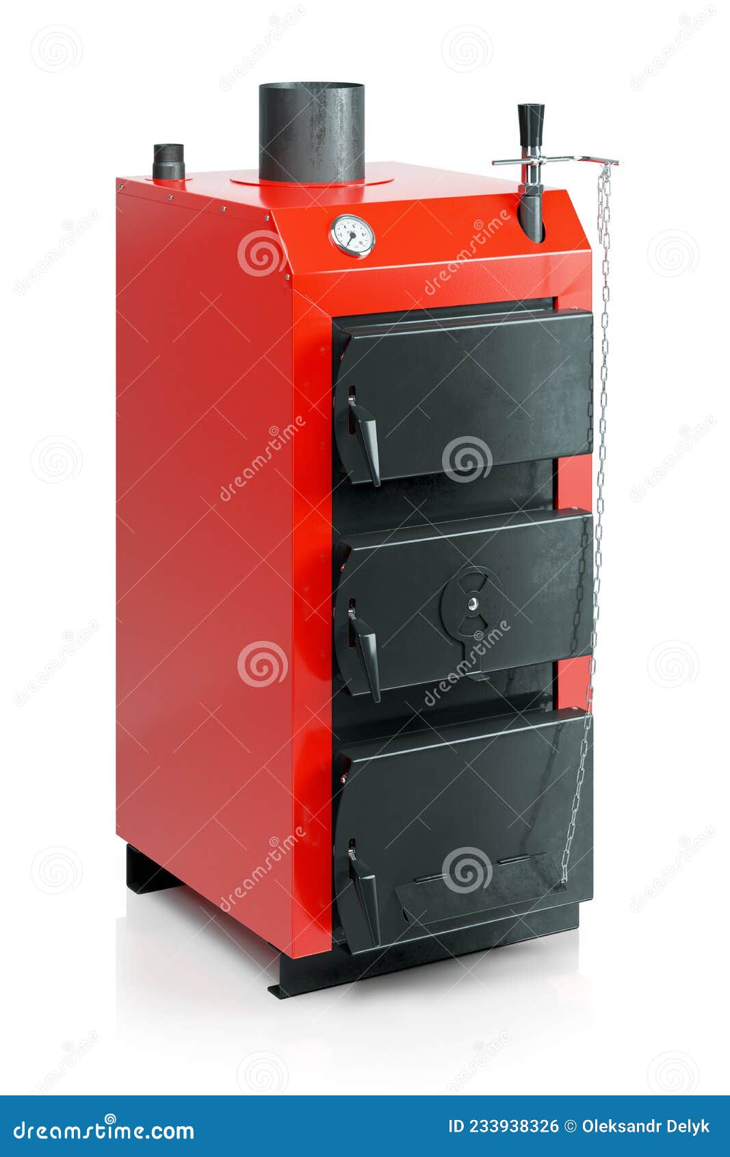 Solid Fuel Boiler With Accumulator Tank. Vector Illustration ...