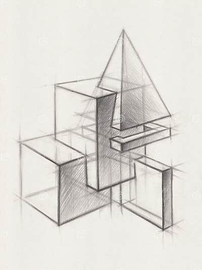 Solid Geometric Shapes stock illustration. Illustration of education ...