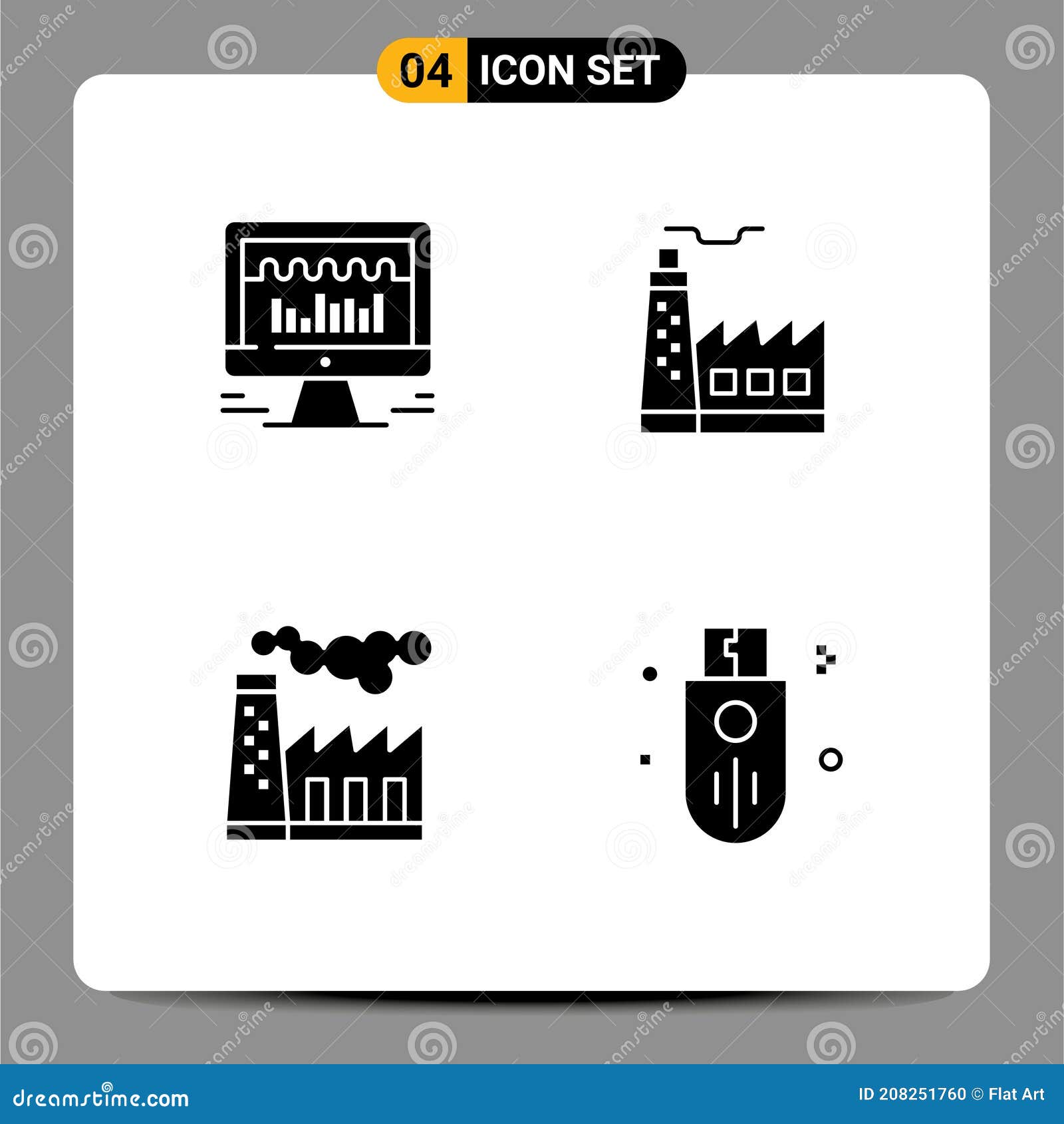 Solid Glyph Pack of Universal Symbols of Computer, Pollution, Graph ...