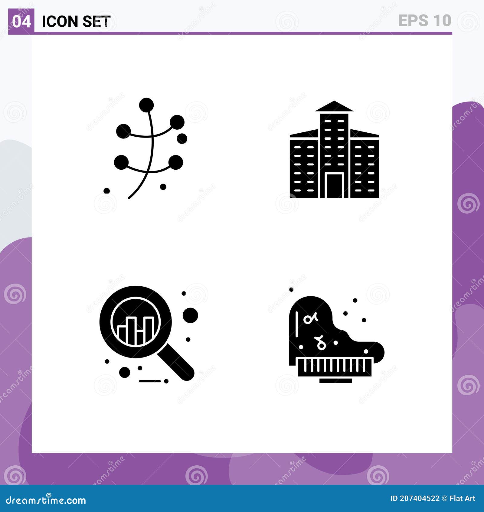 Solid Glyph Pack of 4 Universal Symbols of Growth, Graph, Spring ...