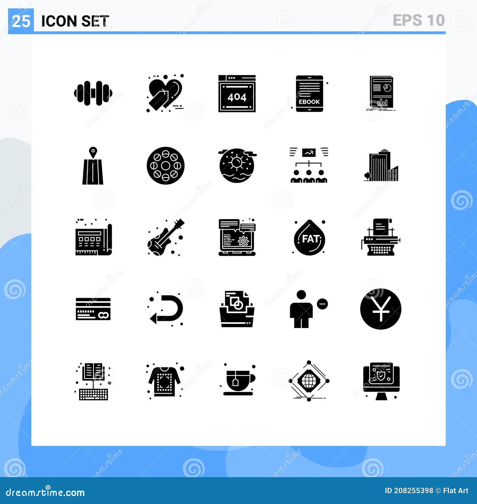 Solid Glyph Pack of 25 Universal Symbols of Navigation, Graph, Code ...