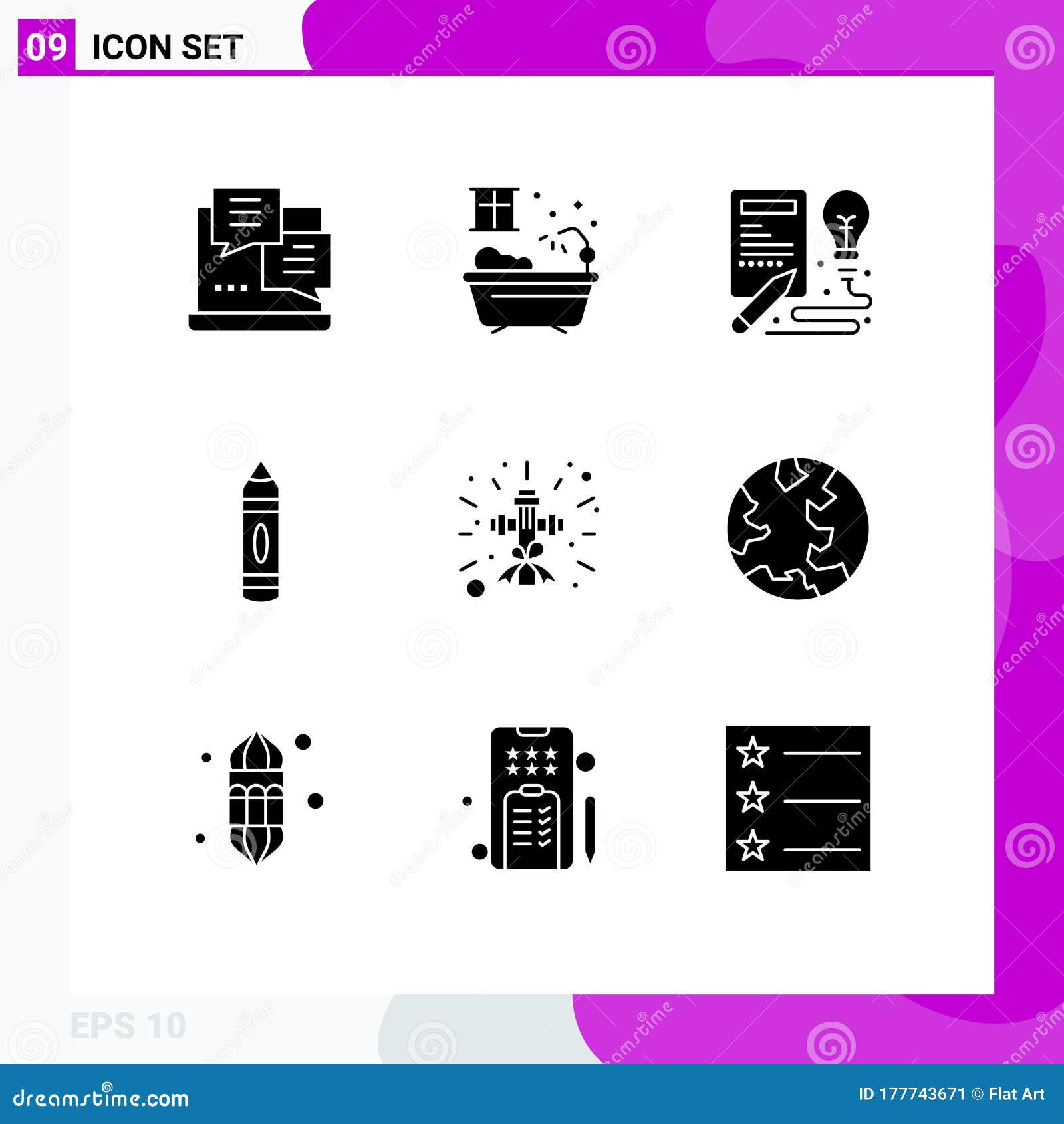 Solid Glyph Pack of 9 Universal Symbols of Religion, Christian, Idea ...