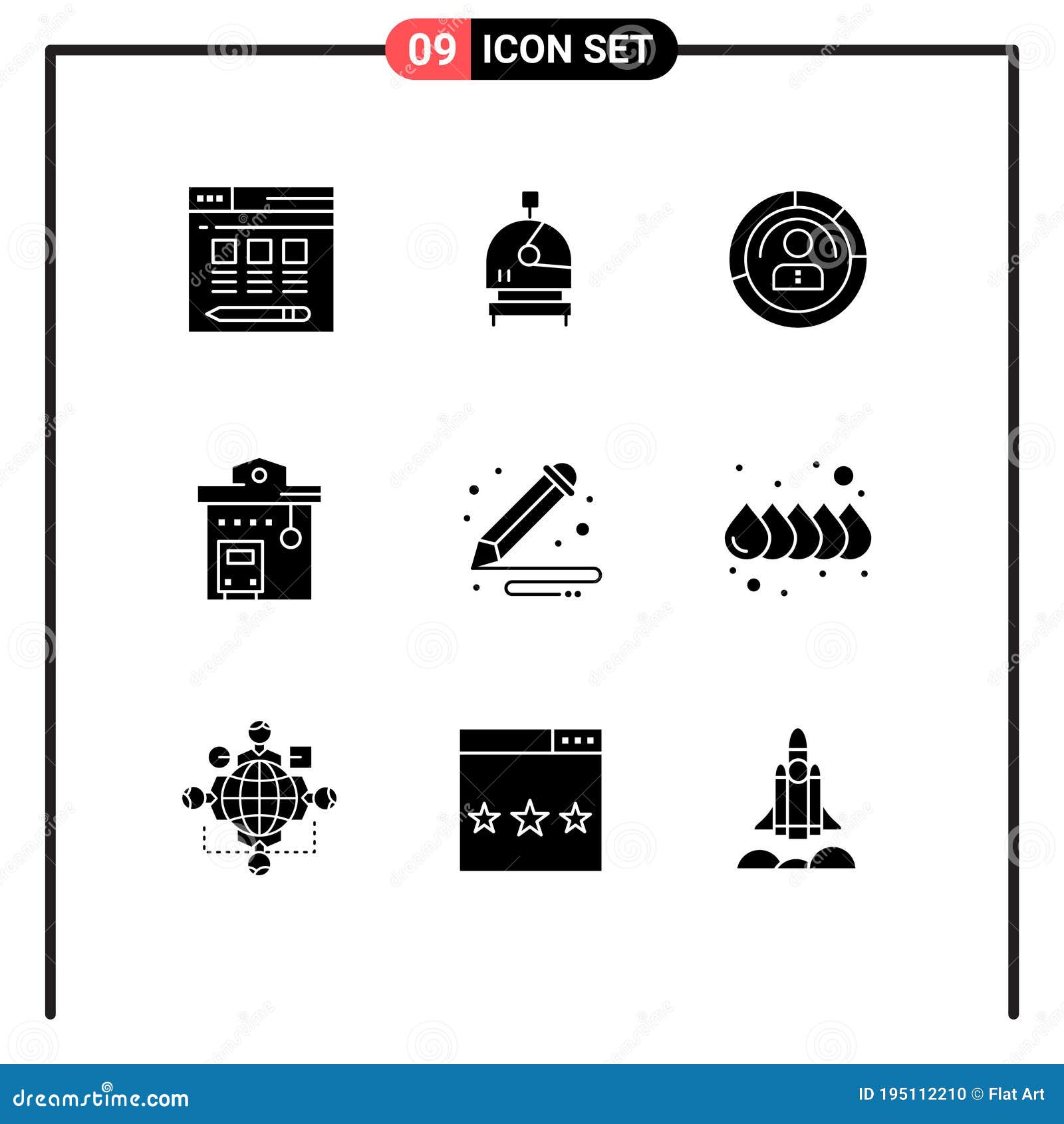 Solid Glyph Pack of 9 Universal Symbols of Stop, Road Integration ...