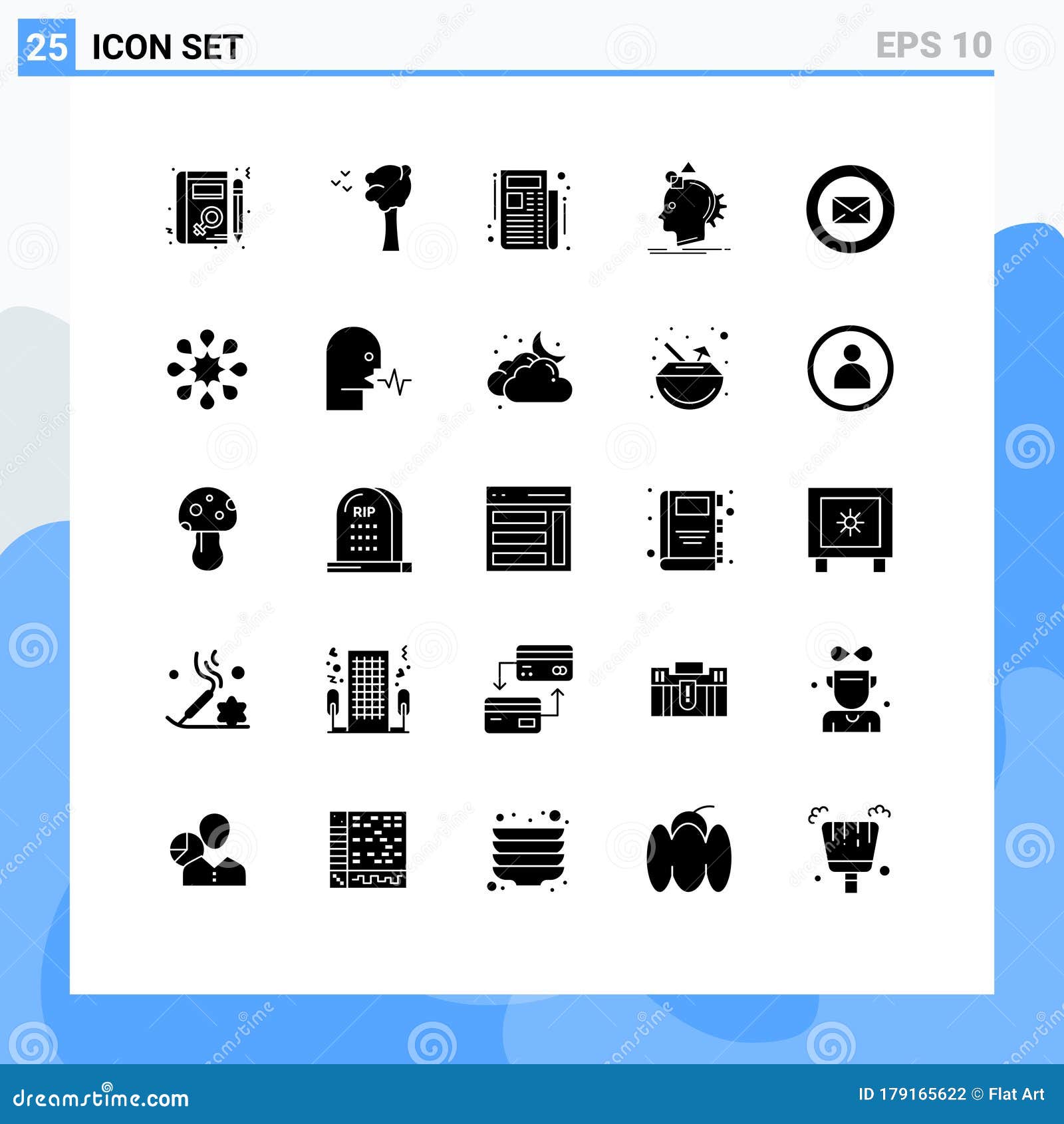 Solid Glyph Pack of 25 Universal Symbols of Support, Chat, Newspaper ...