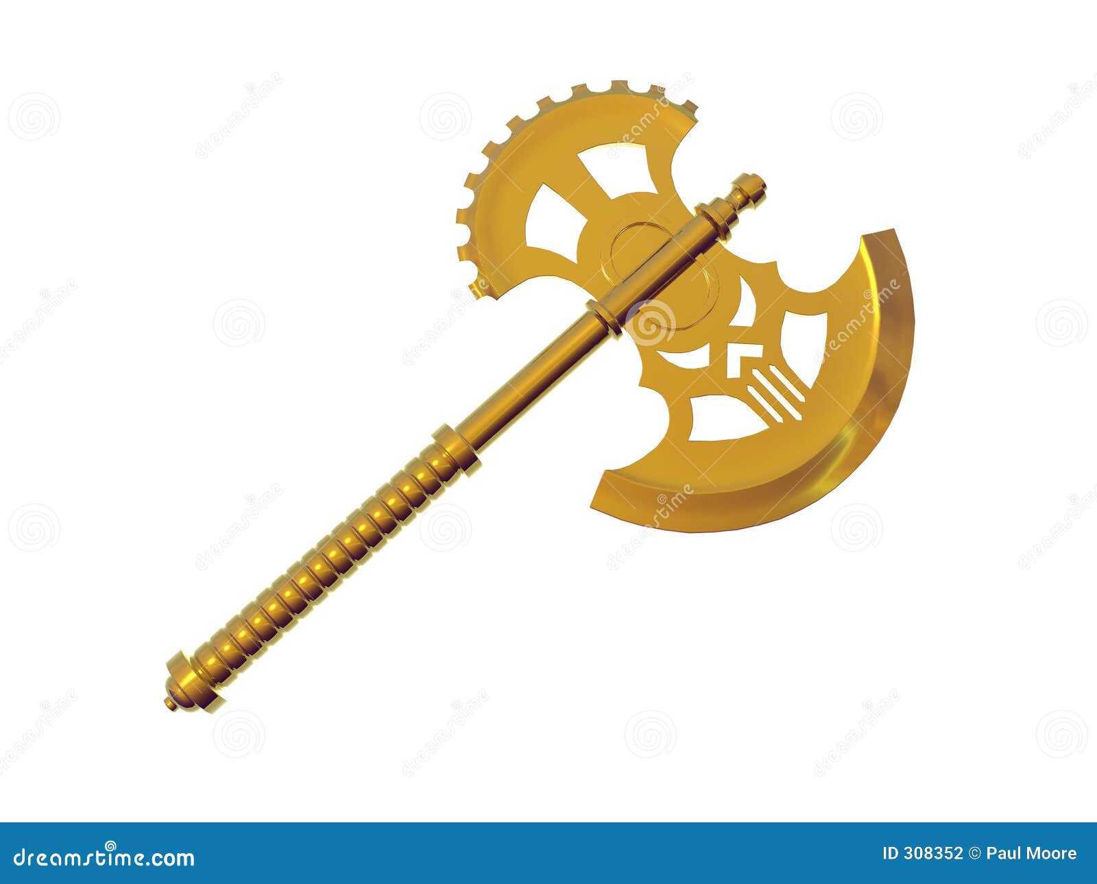 Solid Gold Axe stock illustration. Illustration of edge - 308352