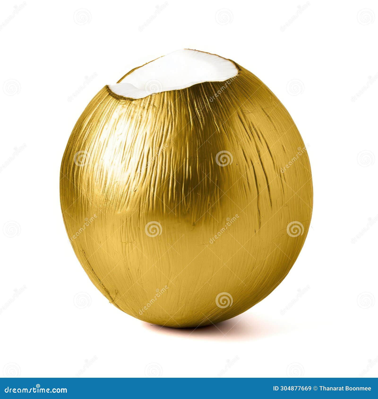 A Solid Gold Coconut Against a White Background, Radiating Luxury, Ai ...