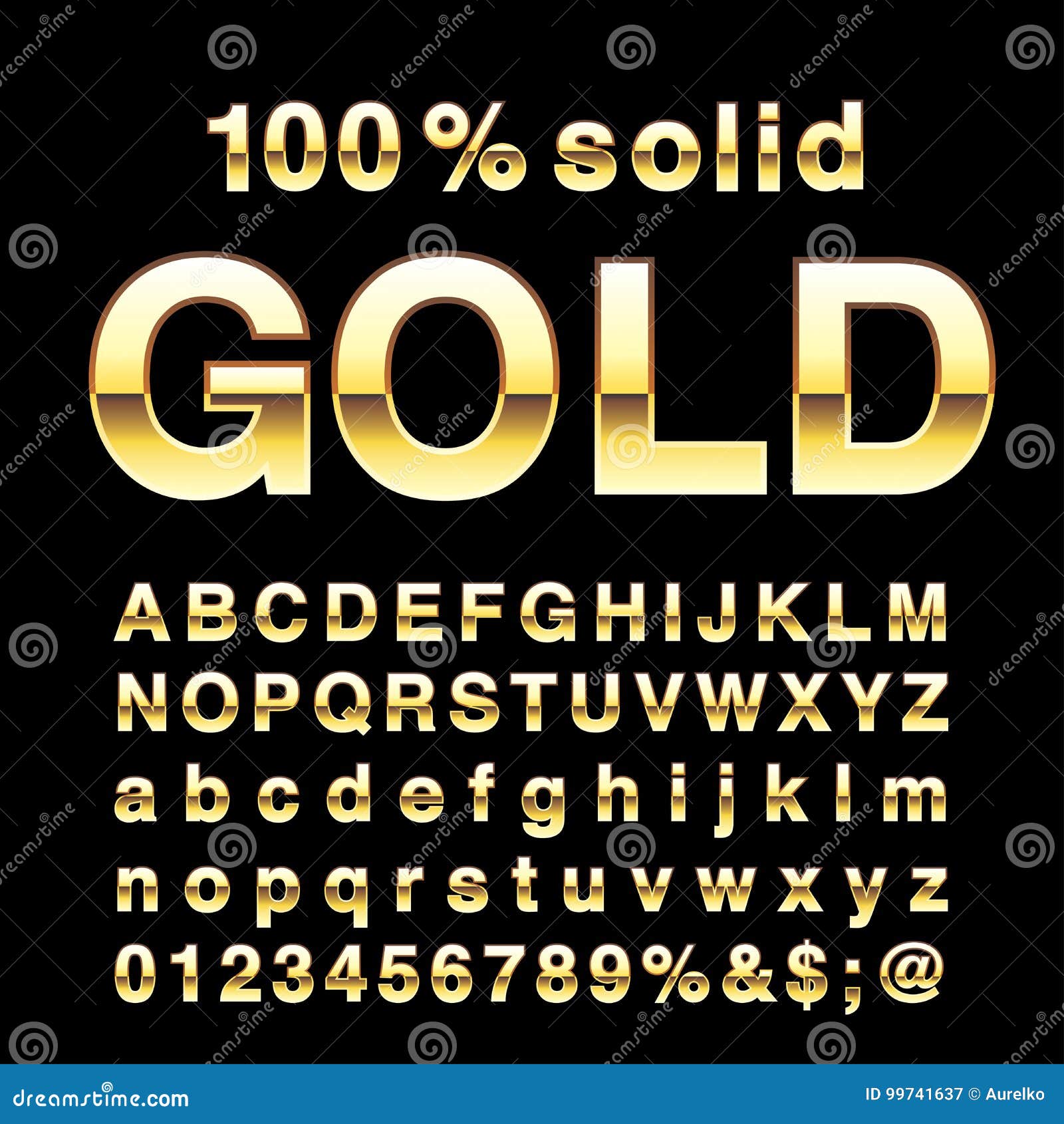 Solid gold stock vector. Illustration of quality, elegant - 99741637