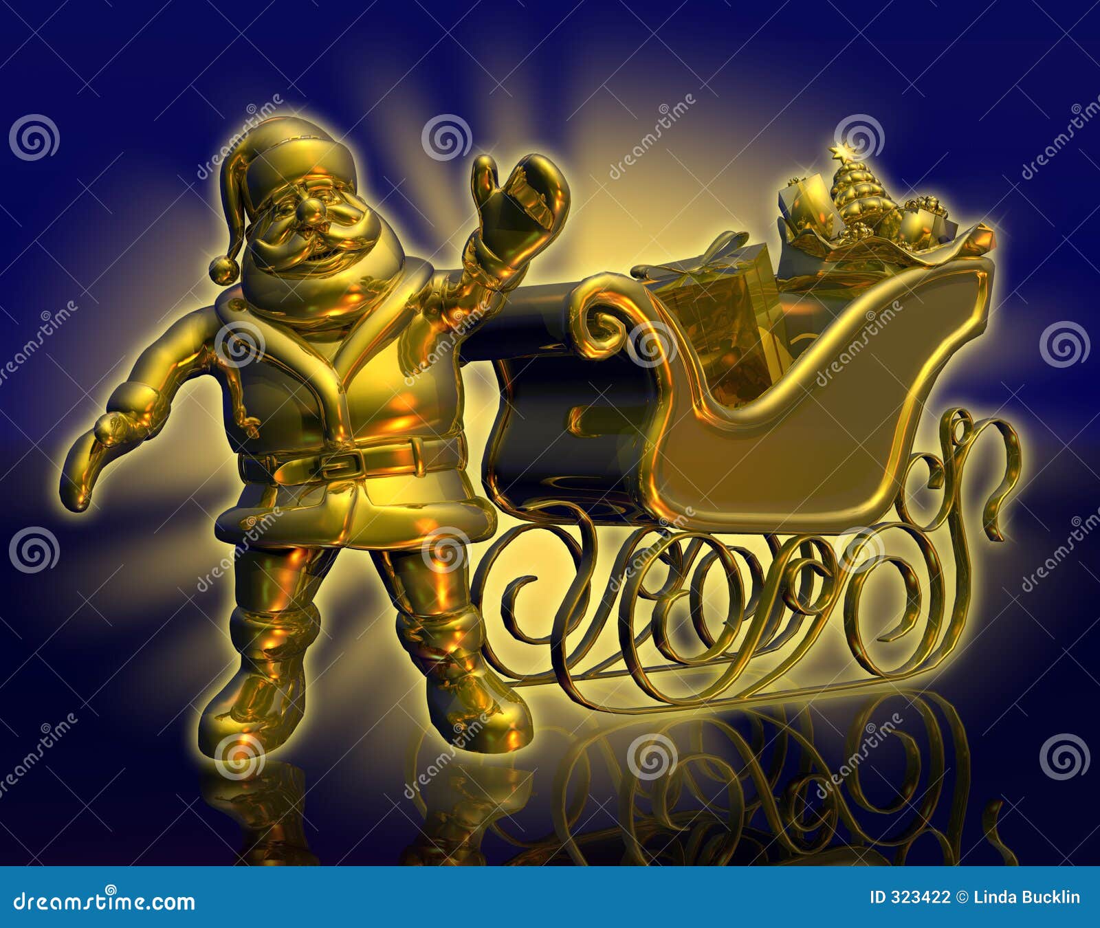 Solid Gold Santa - radiant stock illustration. Illustration of santa ...