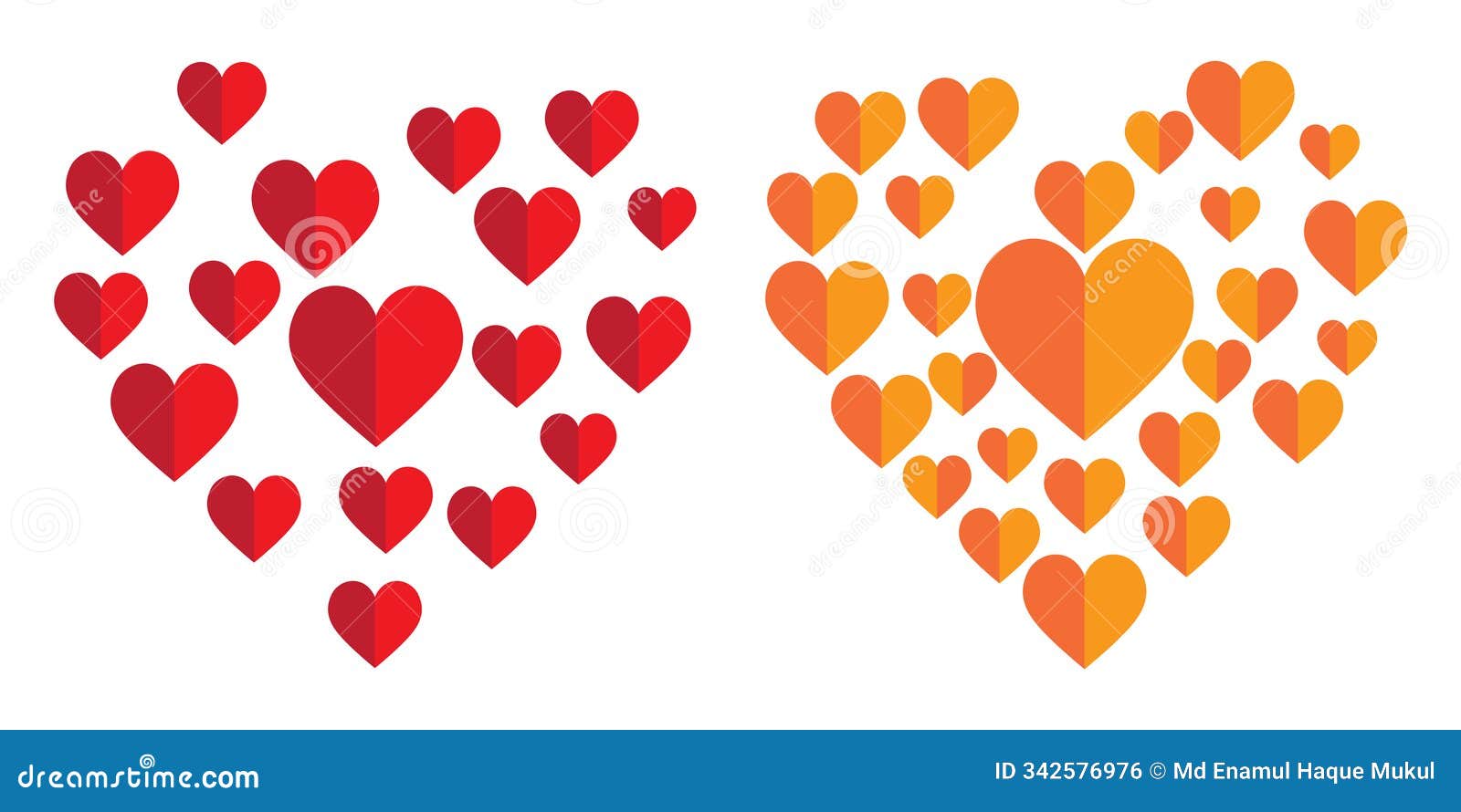 Solid Heart Shape Collection Made of Different Shaped Vector ...