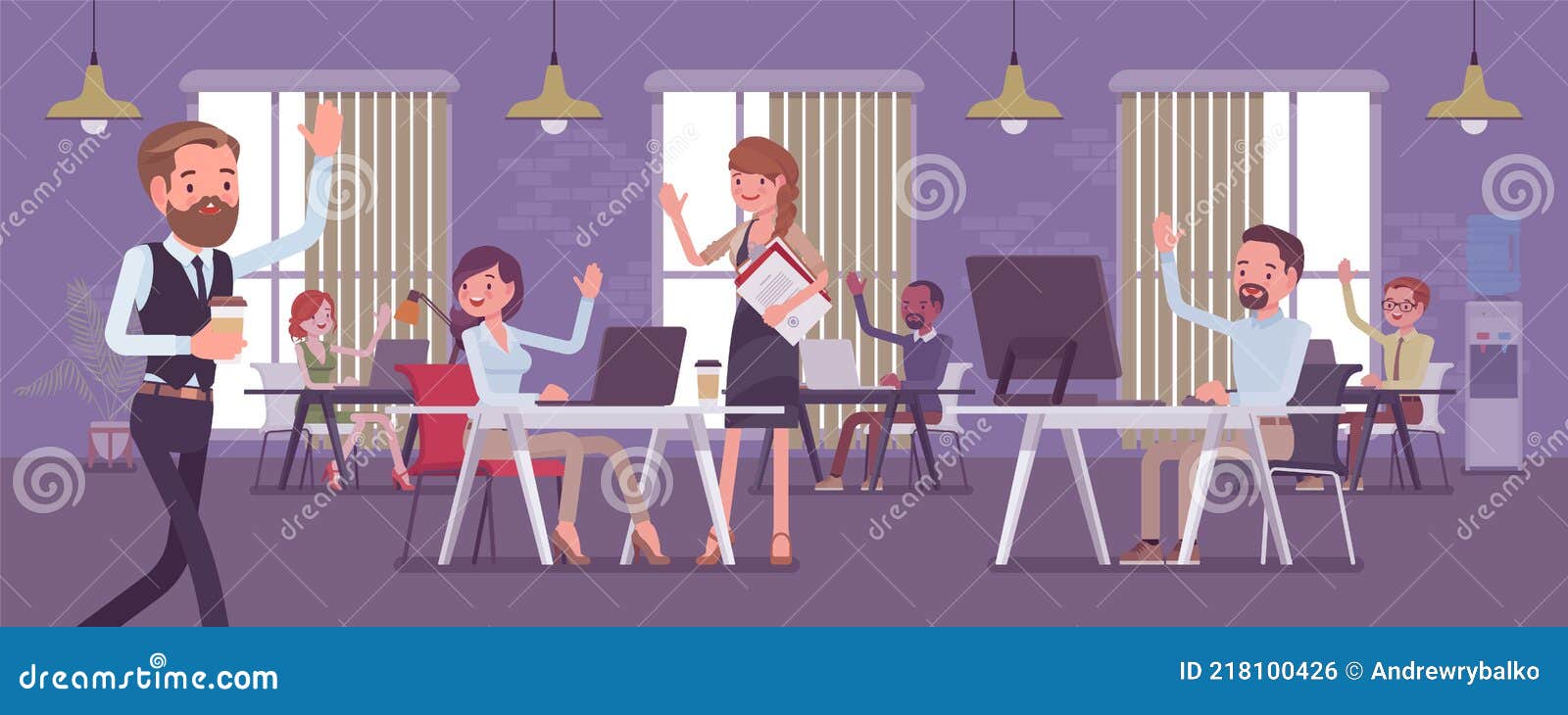 Solid and High Performing Team in the Office Stock Vector ...